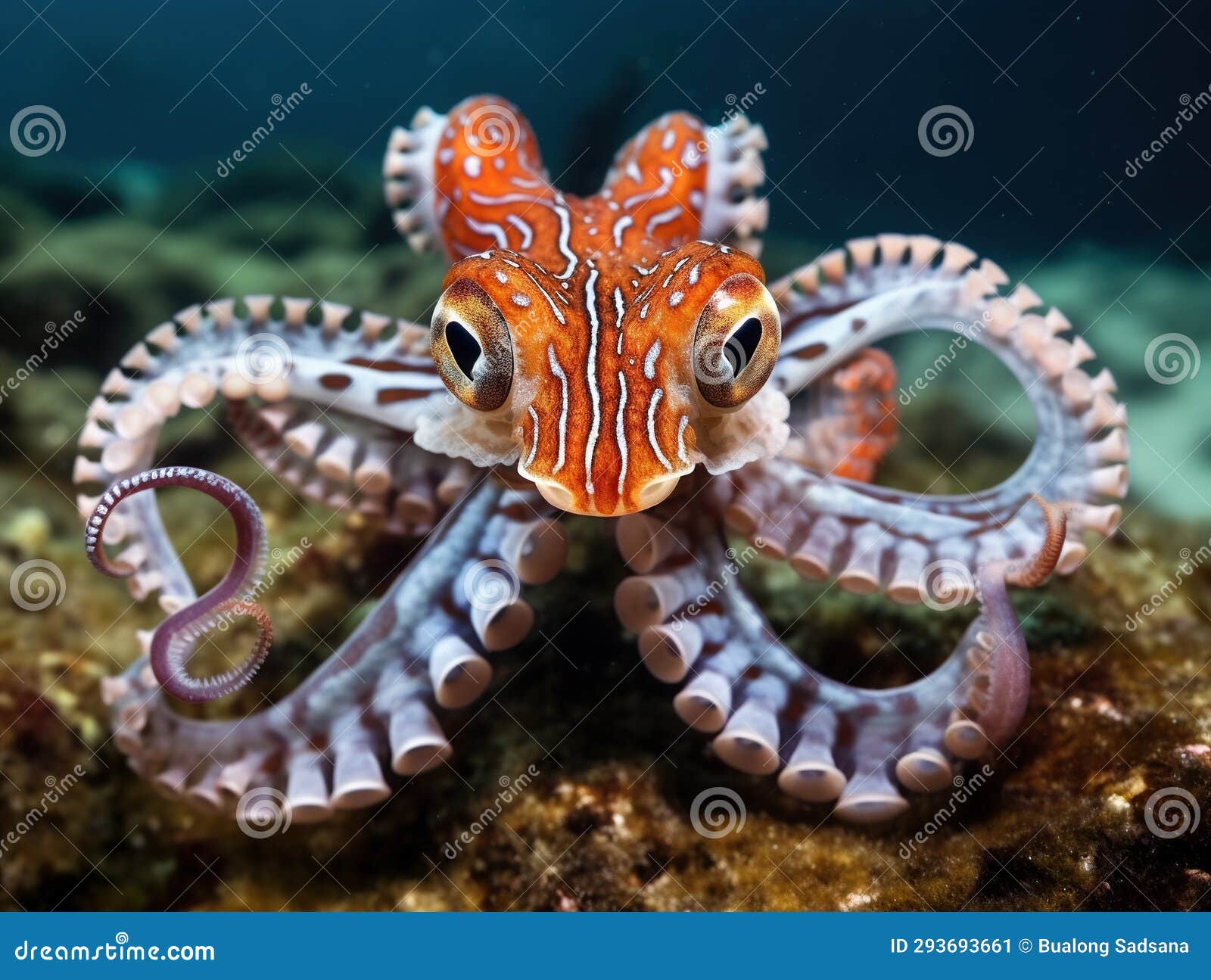 Mimic Octopus Made With Generative AI Illustration Royalty-Free Cartoon ...