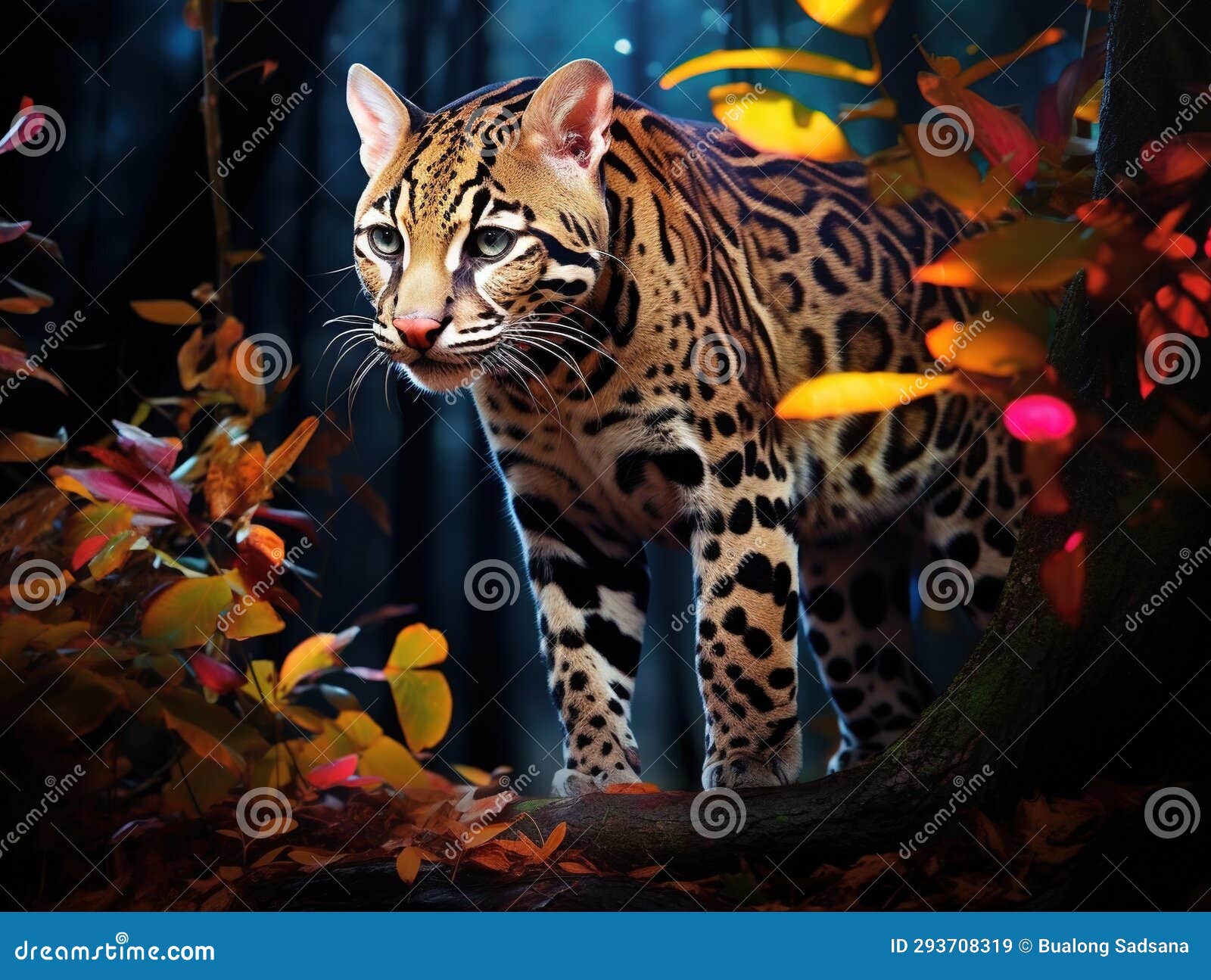 Ai Generated Illustration Wildlife Concept of Ocelot Stock Illustration ...