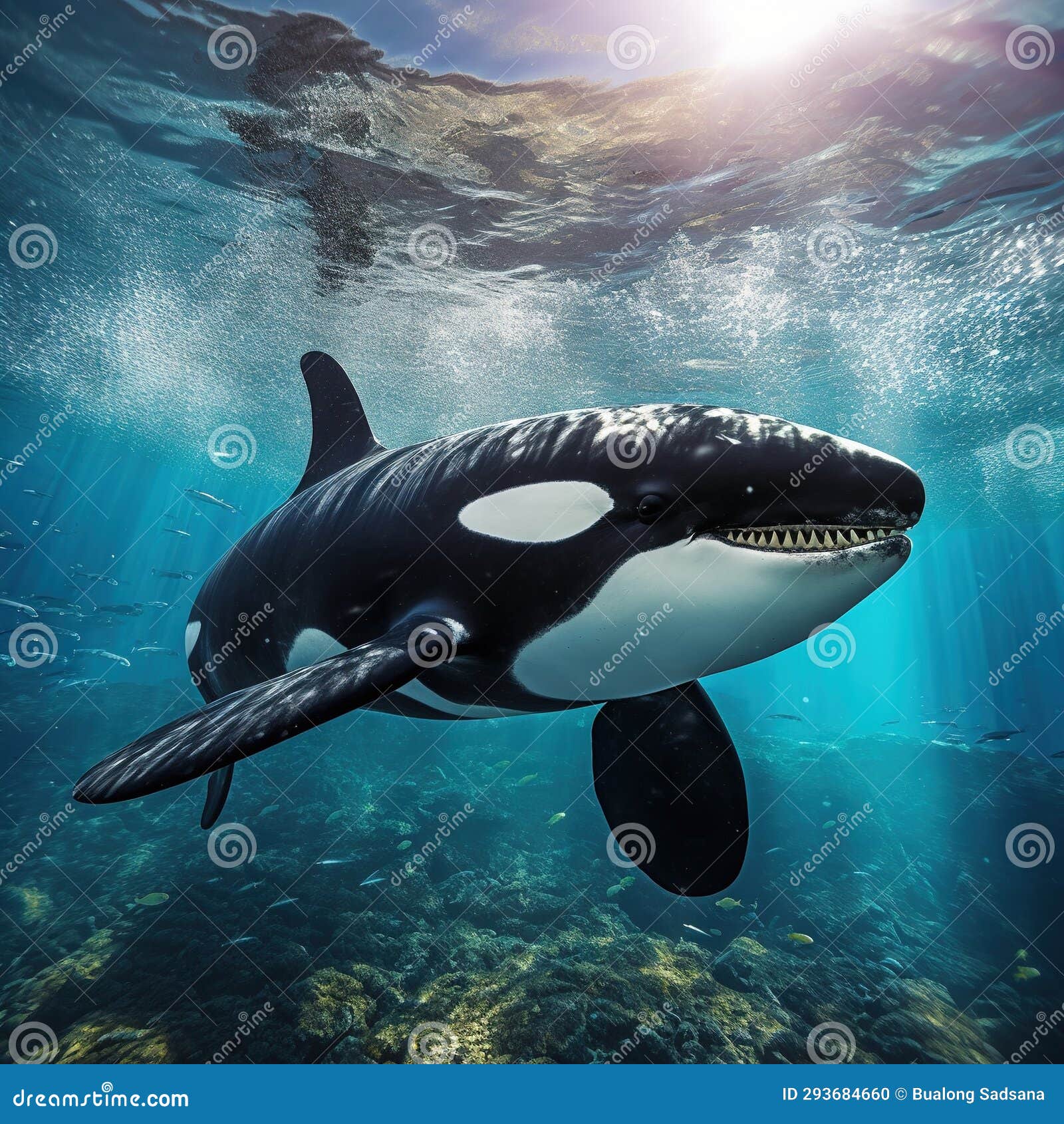 Ai Generated Illustration Wildlife Concept of Orca Underwater Stock ...