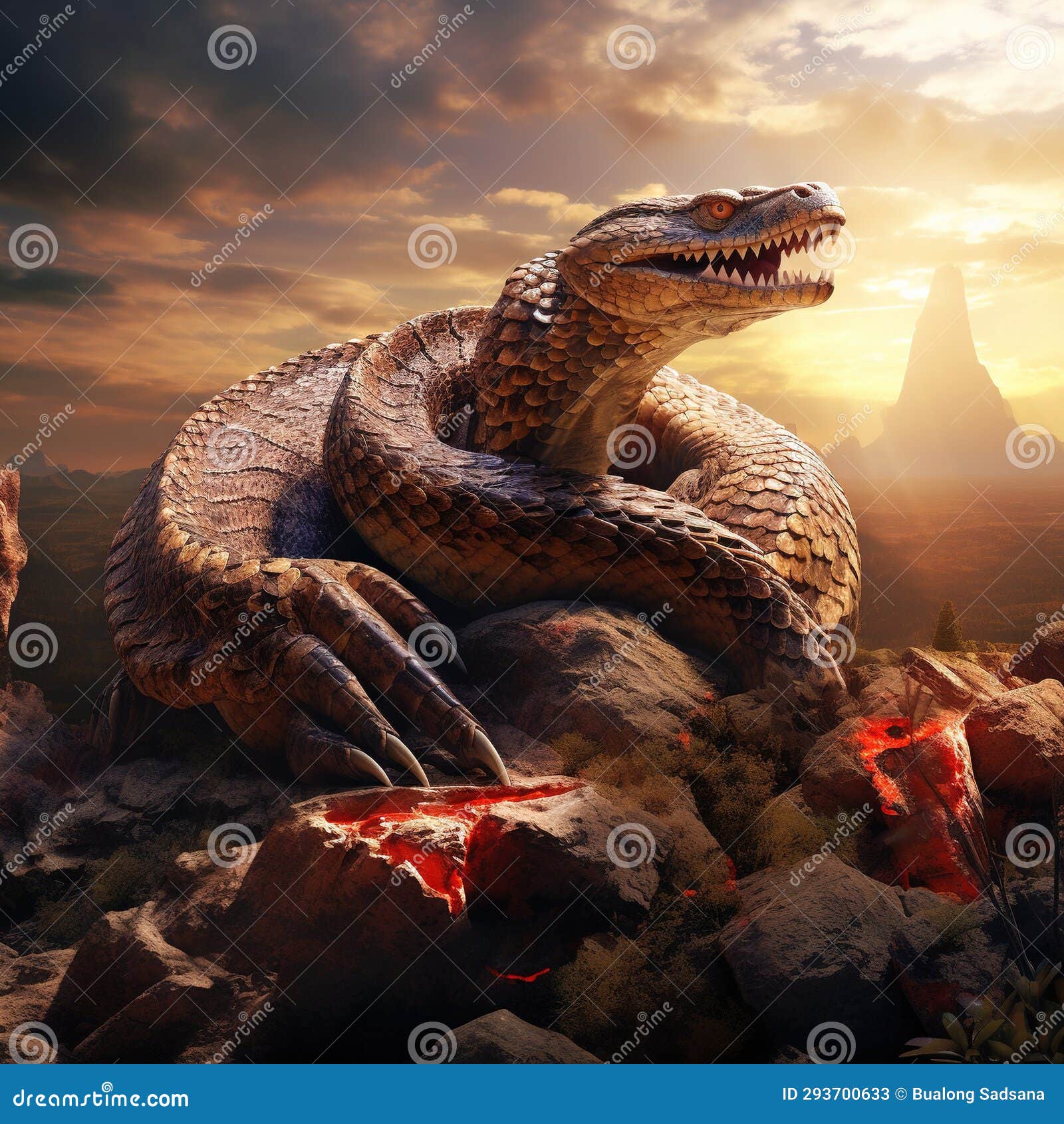 Ai Generated Illustration Wildlife Concept of Python Stock Illustration ...