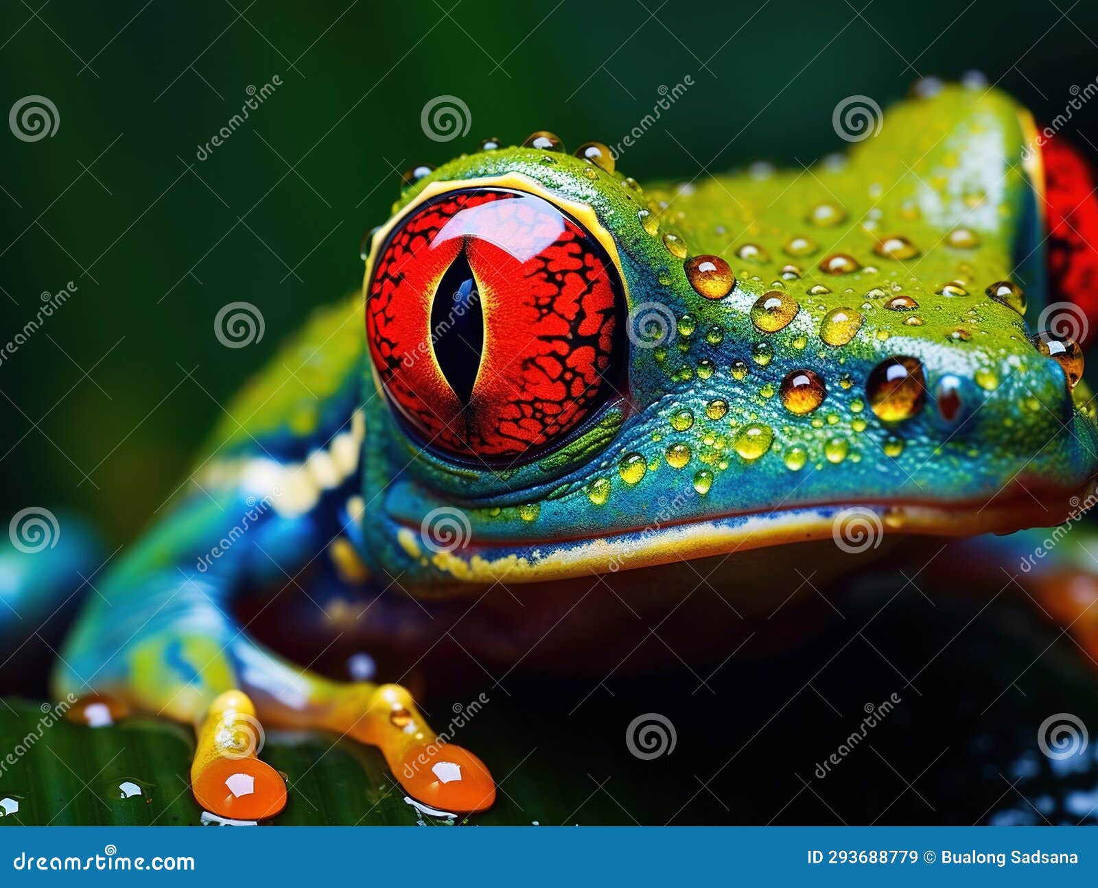 Ai Generated Illustration Wildlife Concept of Red Eye Frog Stock ...