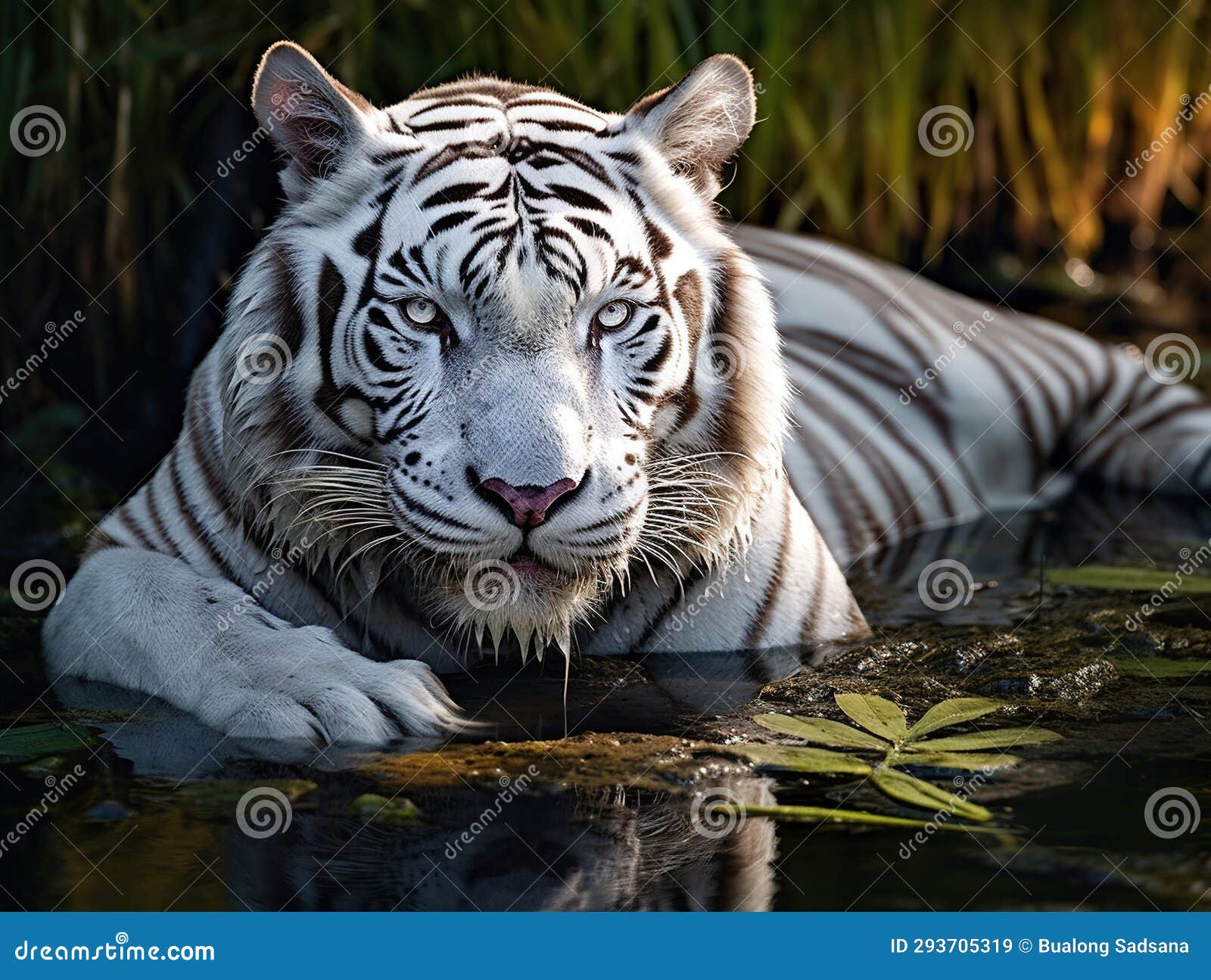 Ai Generated Illustration Wildlife Concept of Silver Tiger Stock ...