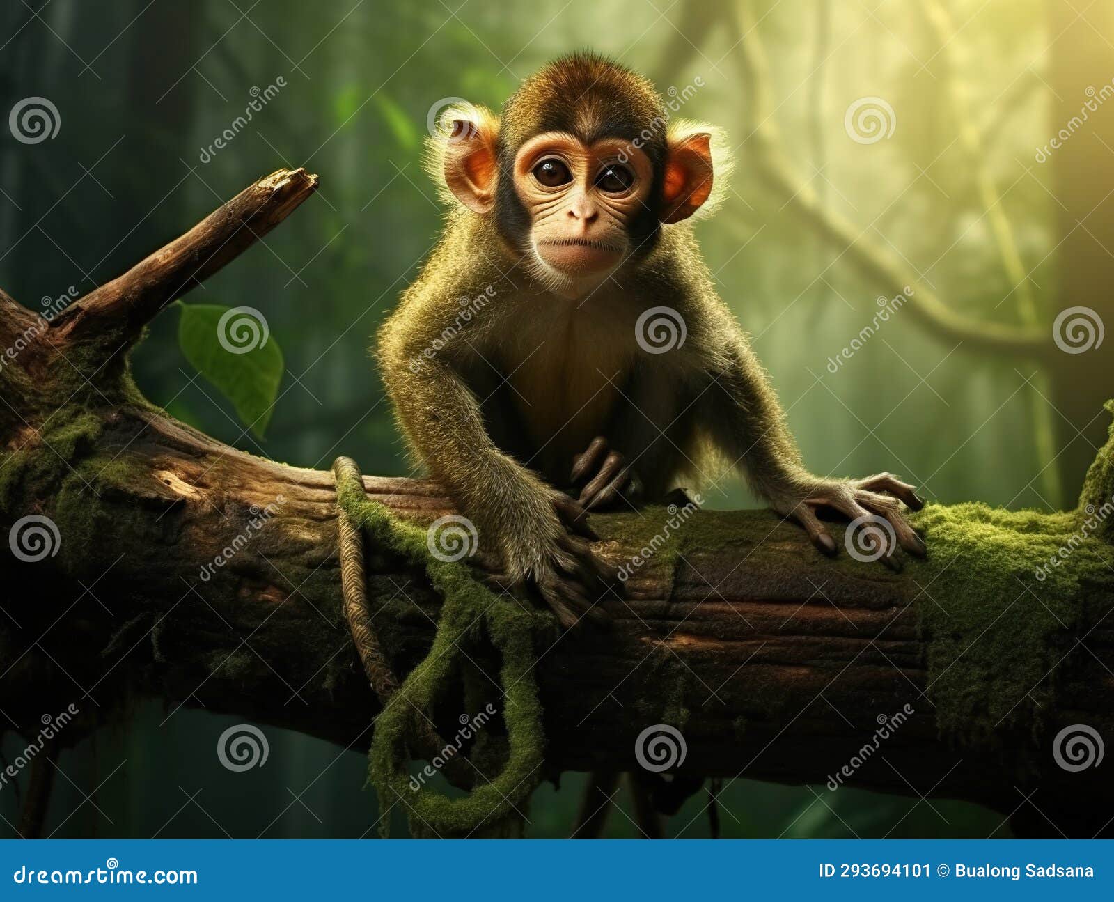Ai Generated Illustration Wildlife Concept Of Spider Monkey Balanced On ...