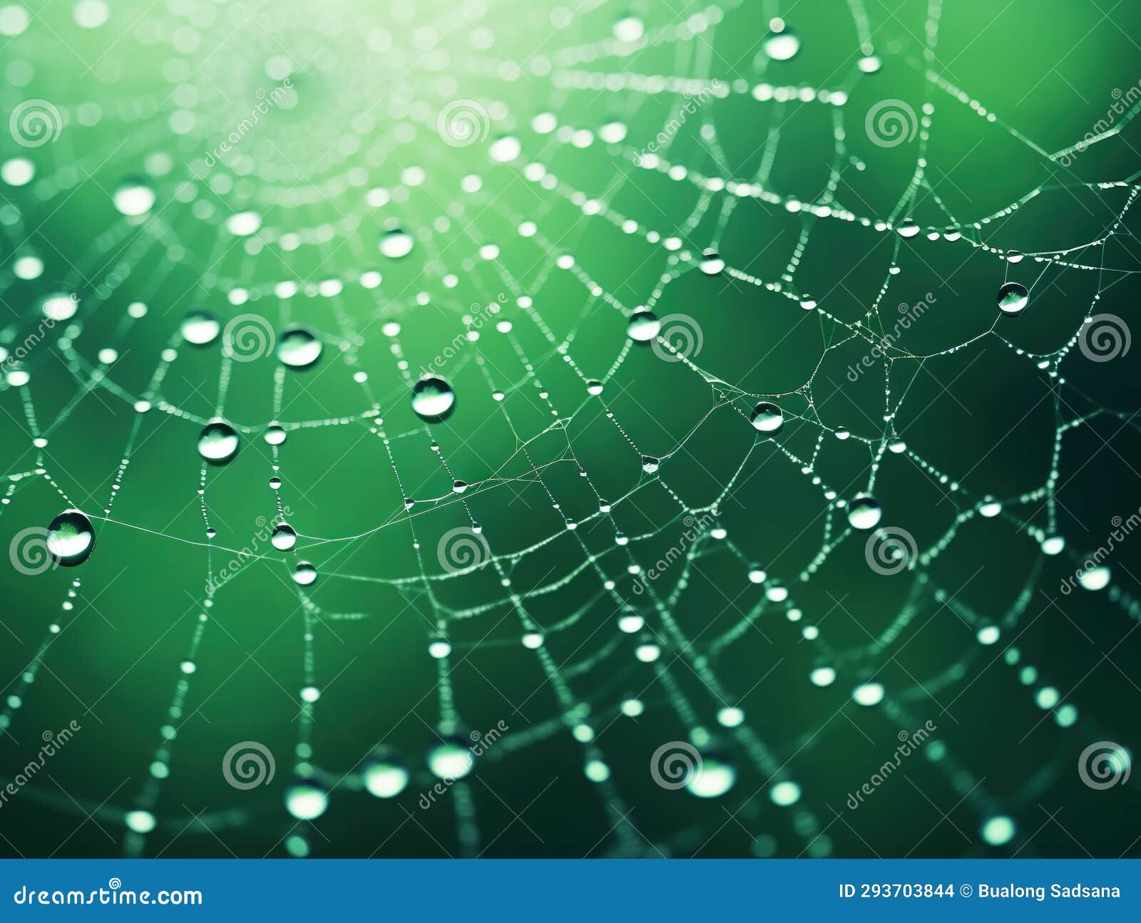 Ai Generated Illustration Wildlife Concept Of Spider Web With Dew Drops