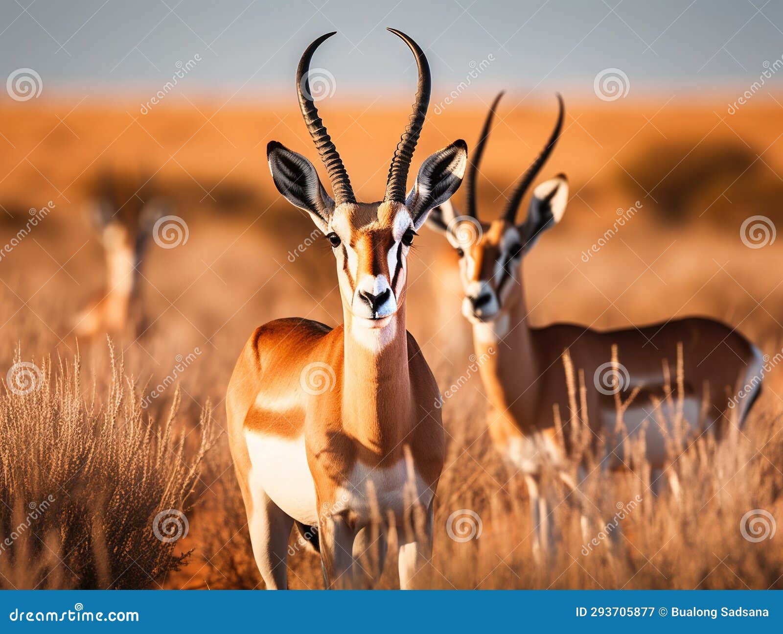 Ai Generated Illustration Wildlife Concept of Springbok Stock ...