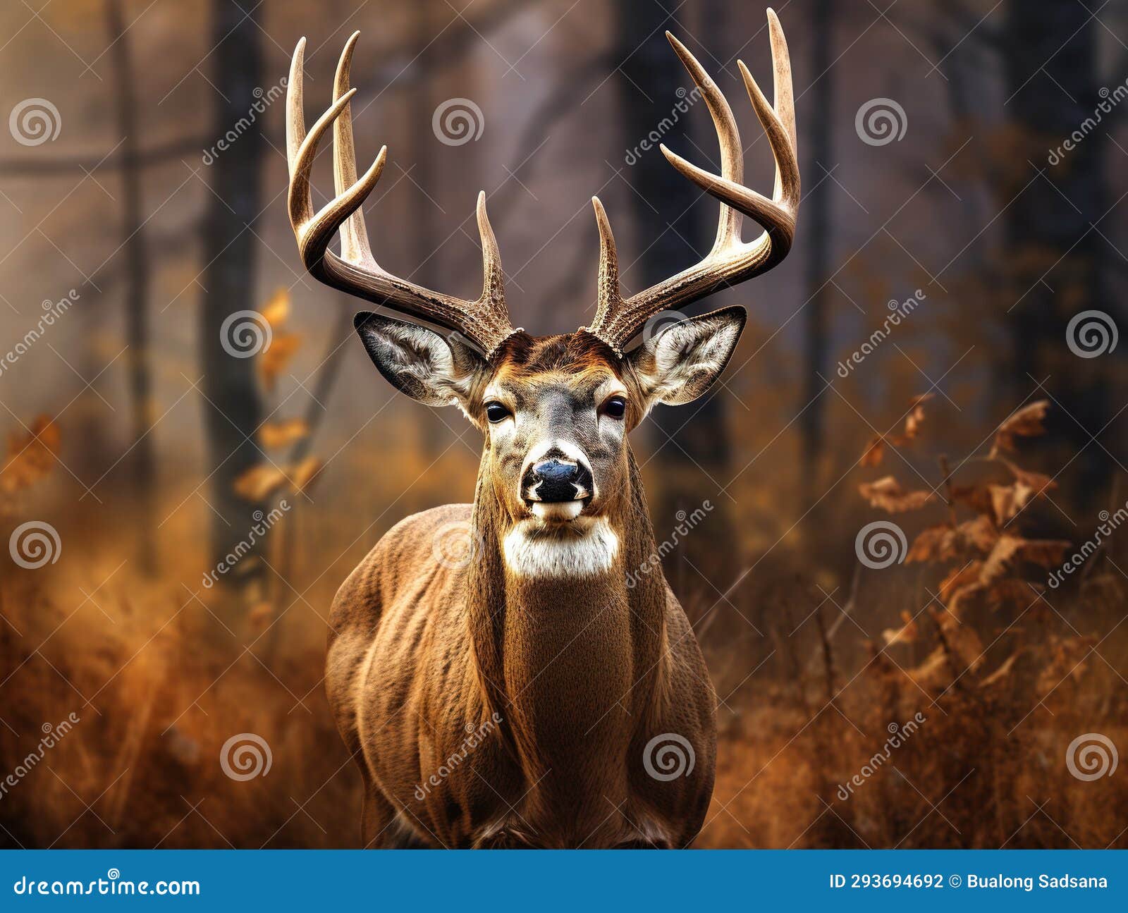 Whitetail Deer Buck Full Body Silhouette Illustration | CartoonDealer ...