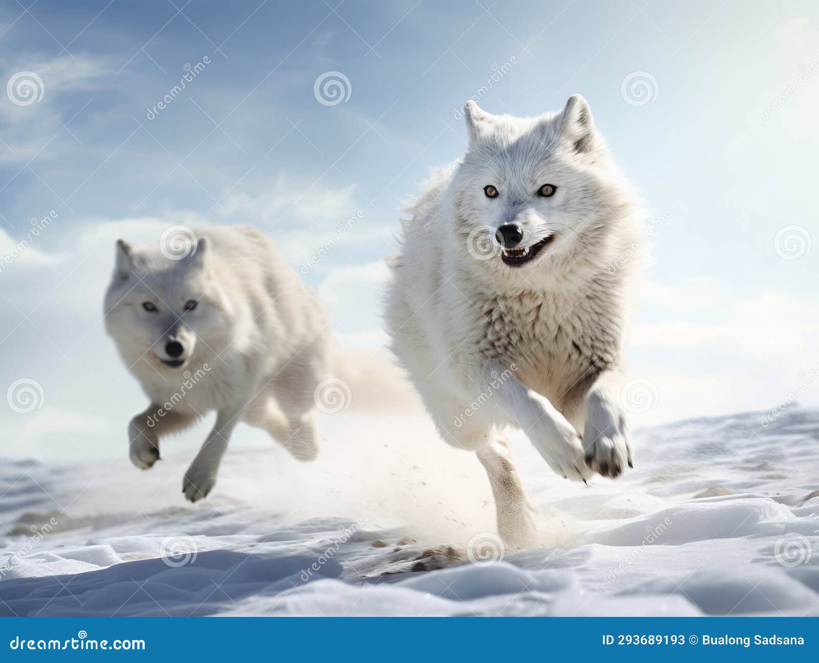 Ai Generated Illustration Wildlife Concept of Wolf Chasing Hare Stock ...