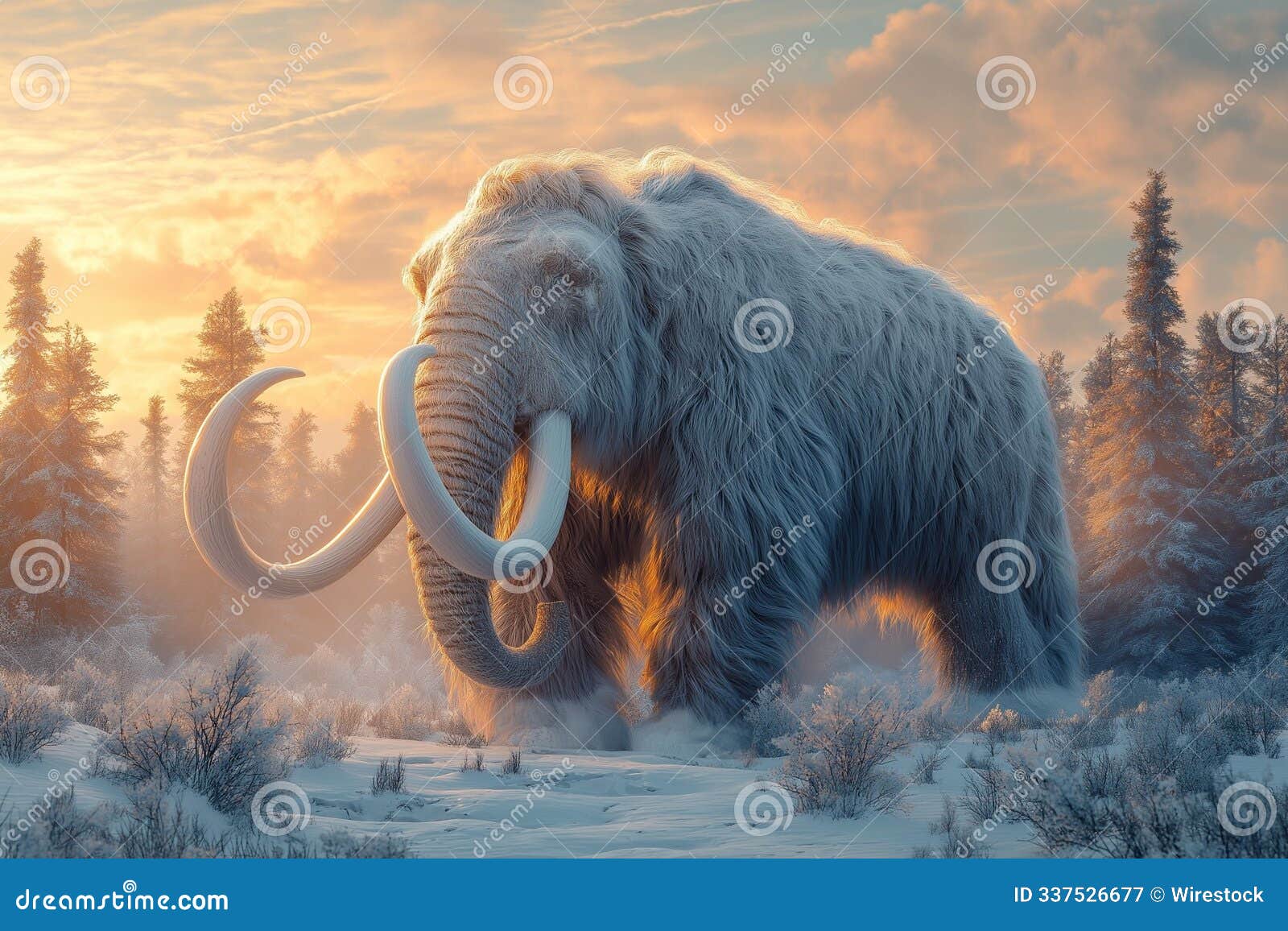 3D Illustration Of A Woolly Mammoth Baby Walking Isolated On A White ...