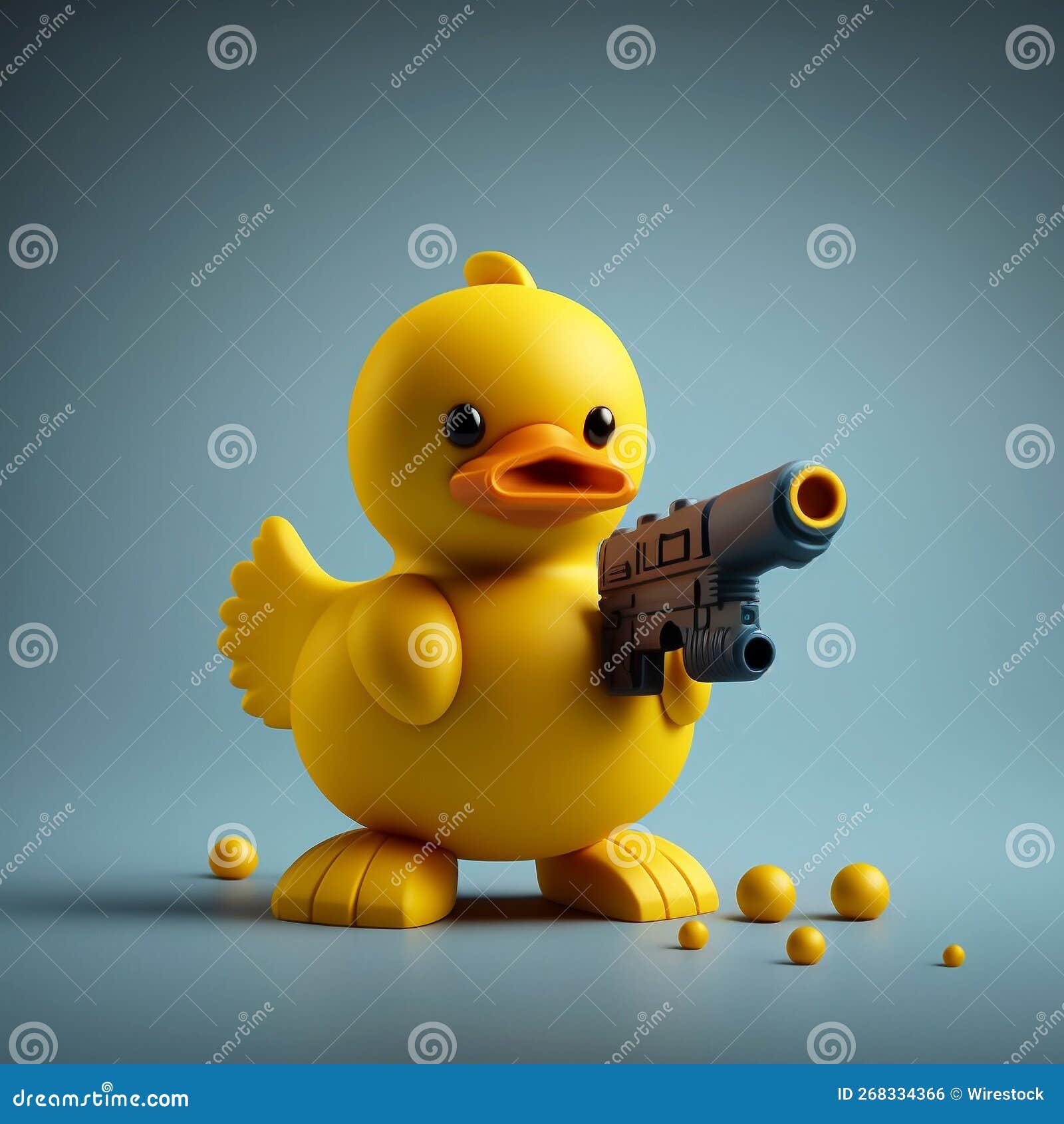 AI Generated Illustration of a Yellow Duck Toy with a Gun Stock ...