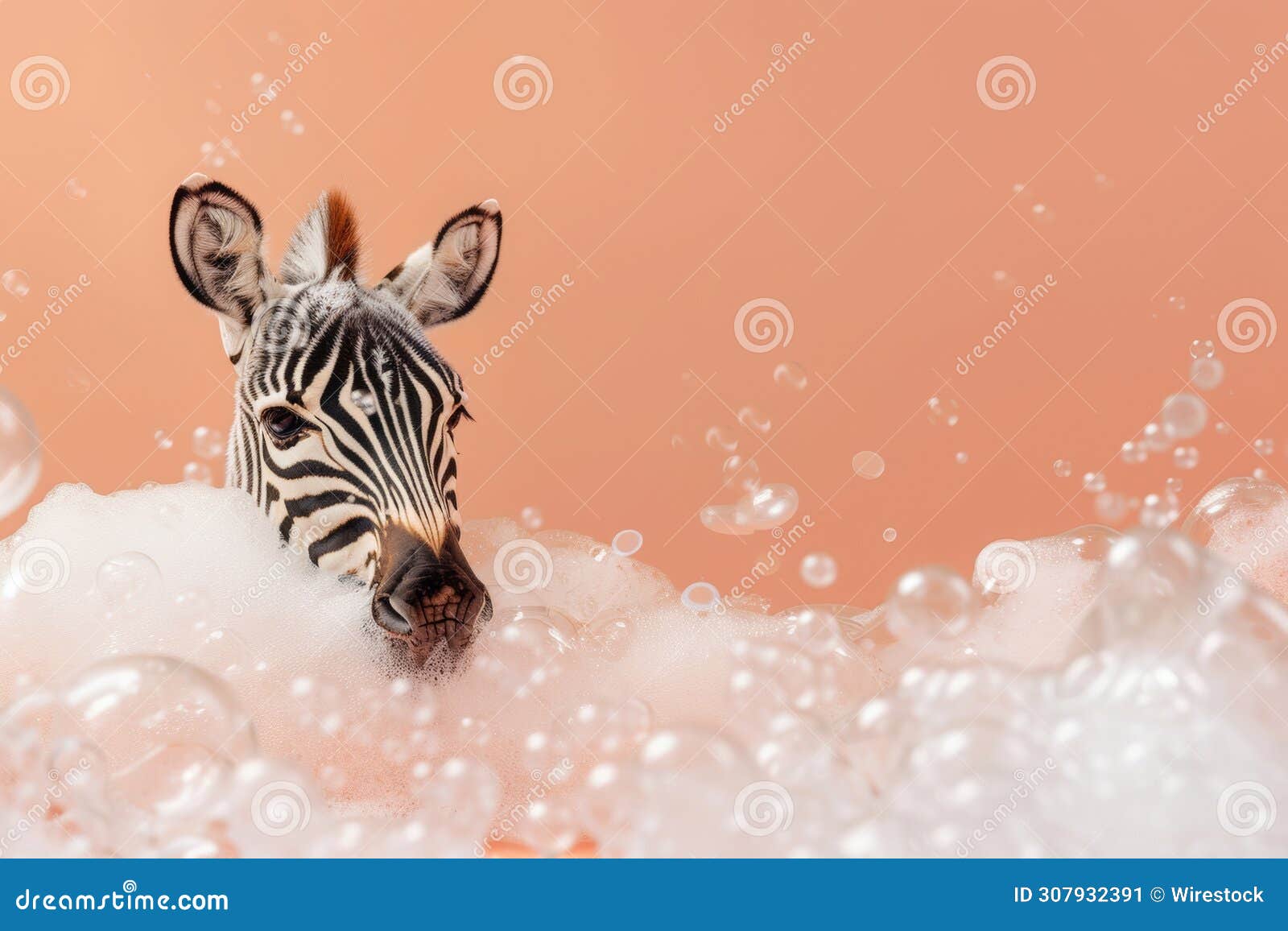 AI Generated Illustration of a Young Zebra Playfully Blowing Bubbles ...