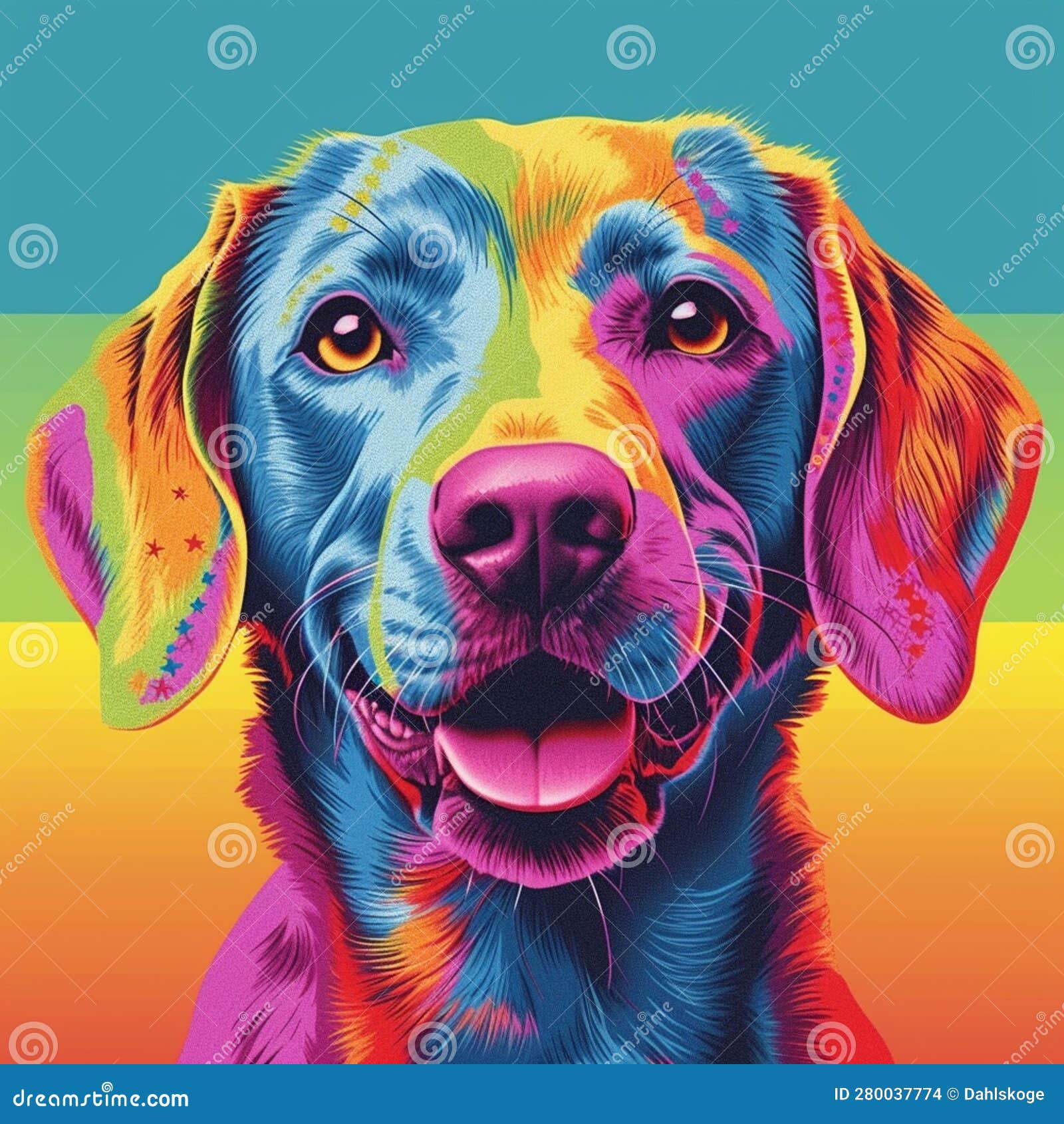 Rainbow labrador stock illustration. Illustration of puppy - 280037774