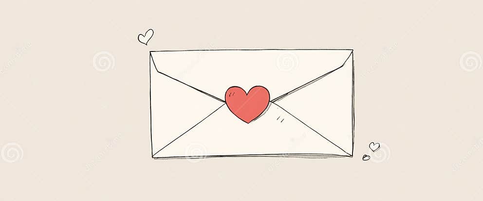 Illustrations of Stylized Love Letters or Notes Exchanged Digitally ...