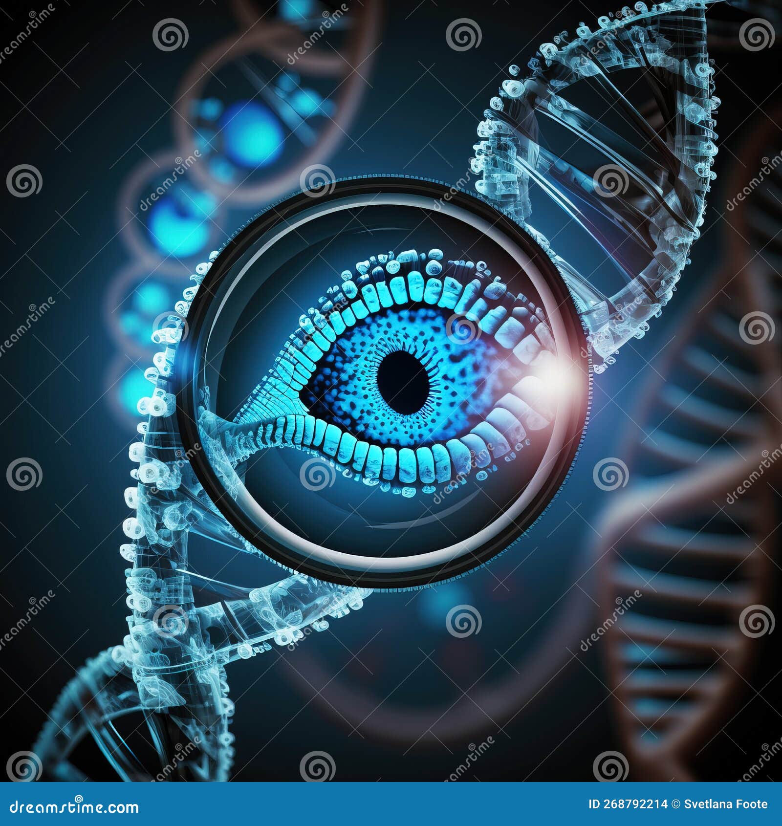 AI Generated Image of Abstract Polygonal Wireframe DNA Molecule. AI ...