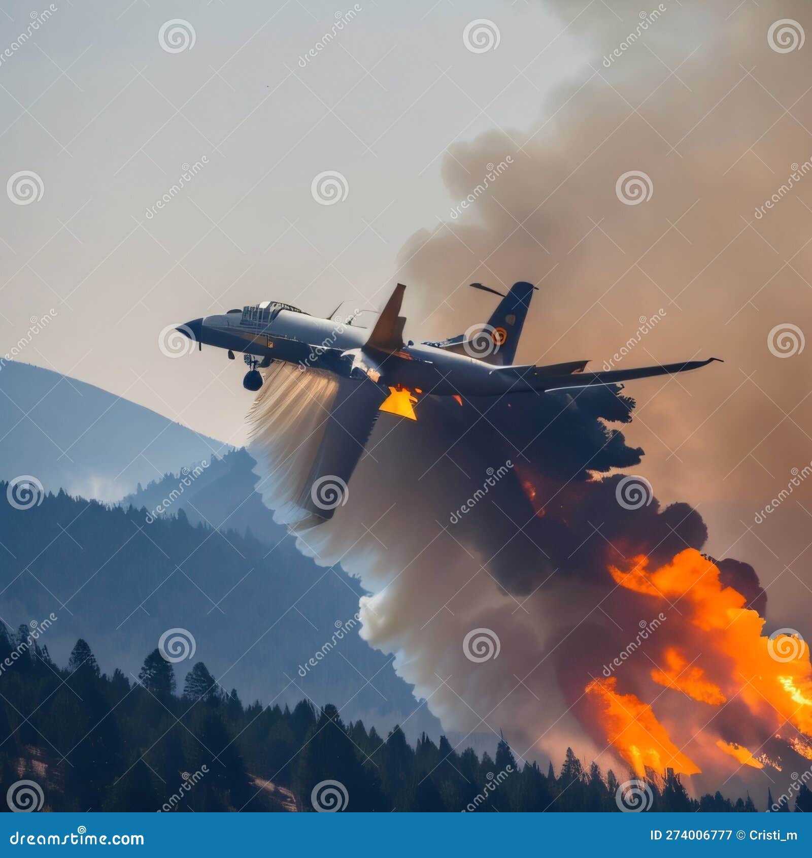 Water Bomber Fighting Forest Fires. Created With Generative AI Royalty ...