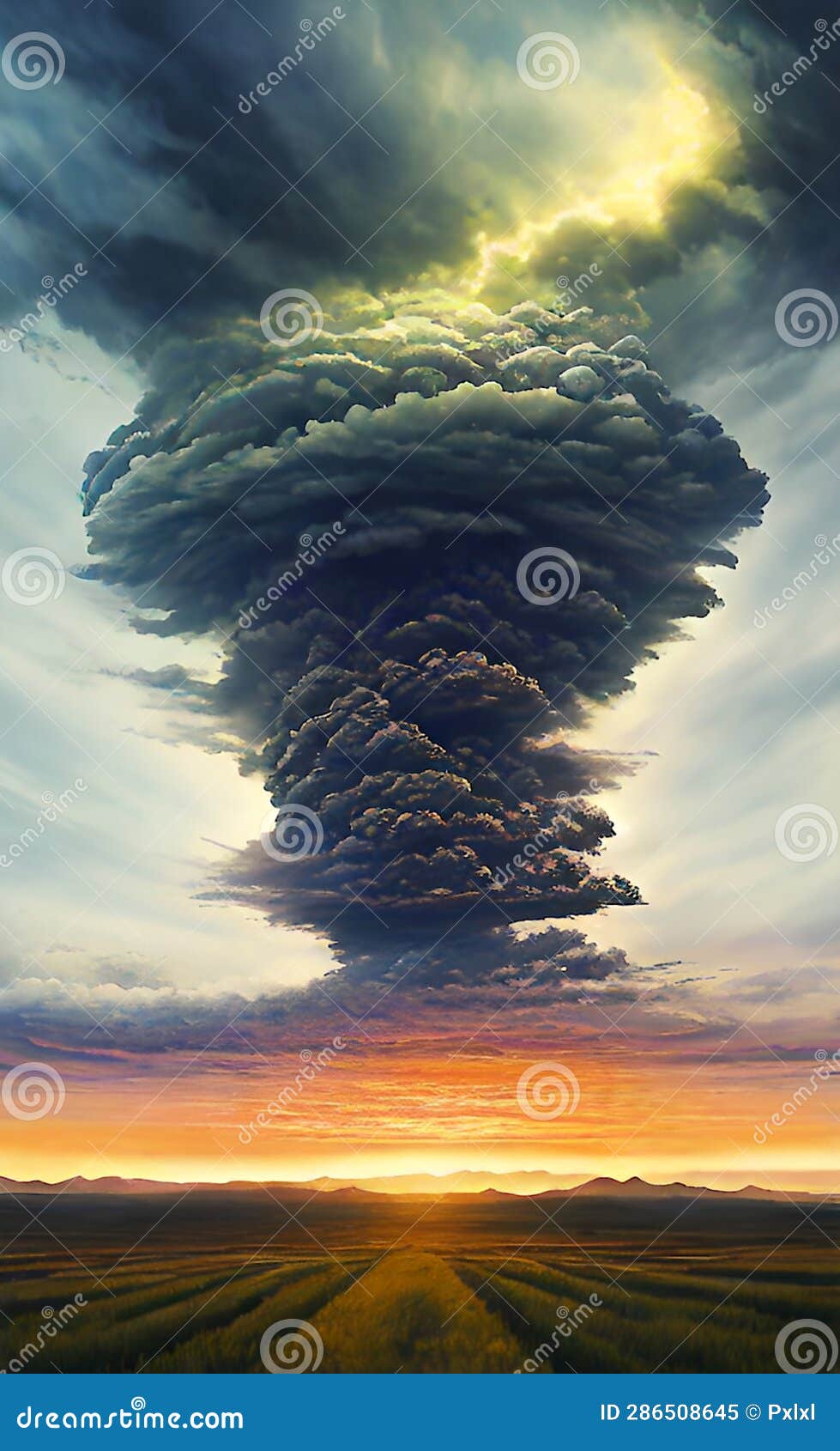 AI Generated Image of an Apocalyptic Landscape Stock Illustration ...