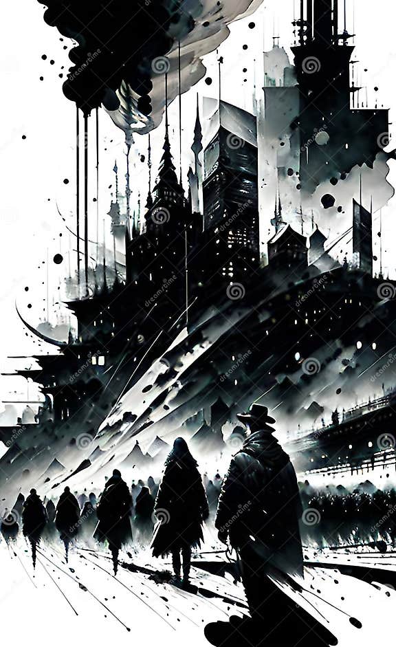 AI Generated Image of an Apocalyptic Landscape Stock Illustration ...