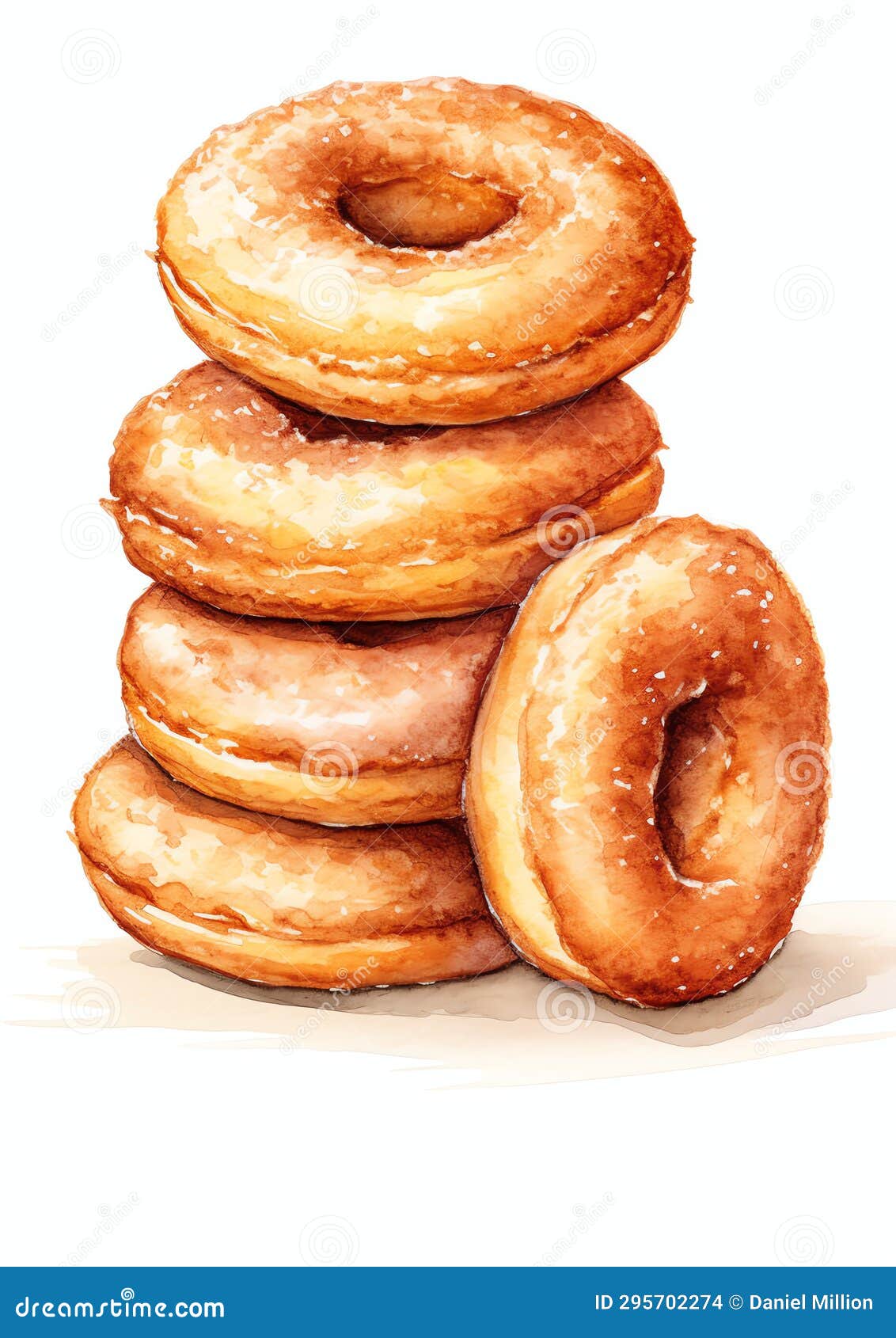 Apple Cider Donuts Watercolor Border Stock Illustration - Illustration ...