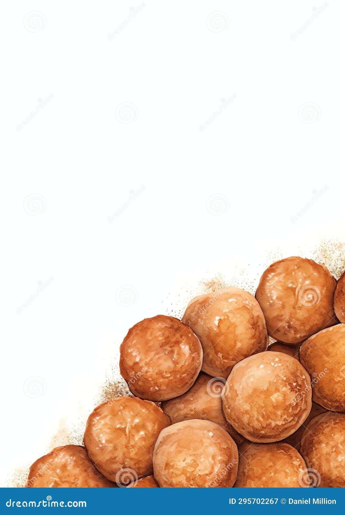 Apple Cider Donuts Watercolor Border Frame Stock Illustration ...