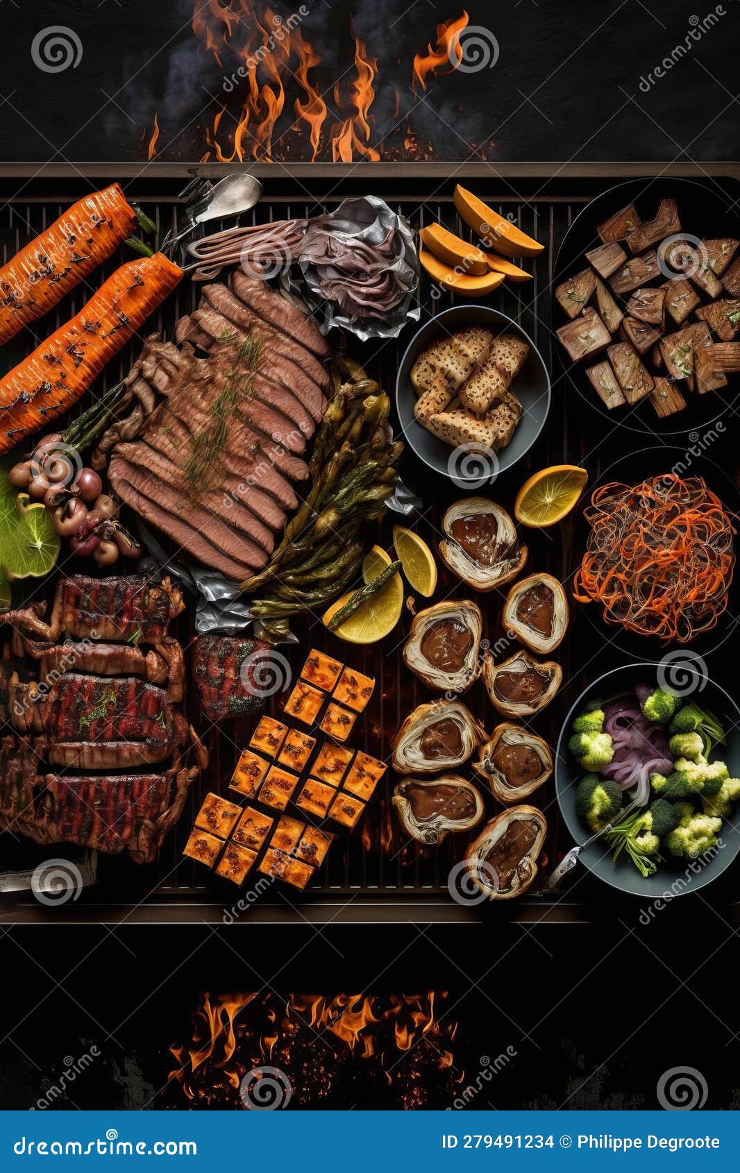 AI Generated Image of Assorted Fresh Food and Various Types of Meat on ...