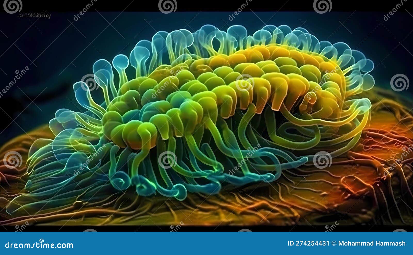 Microscopic Bacteria, Made with Generative AI Stock Illustration ...
