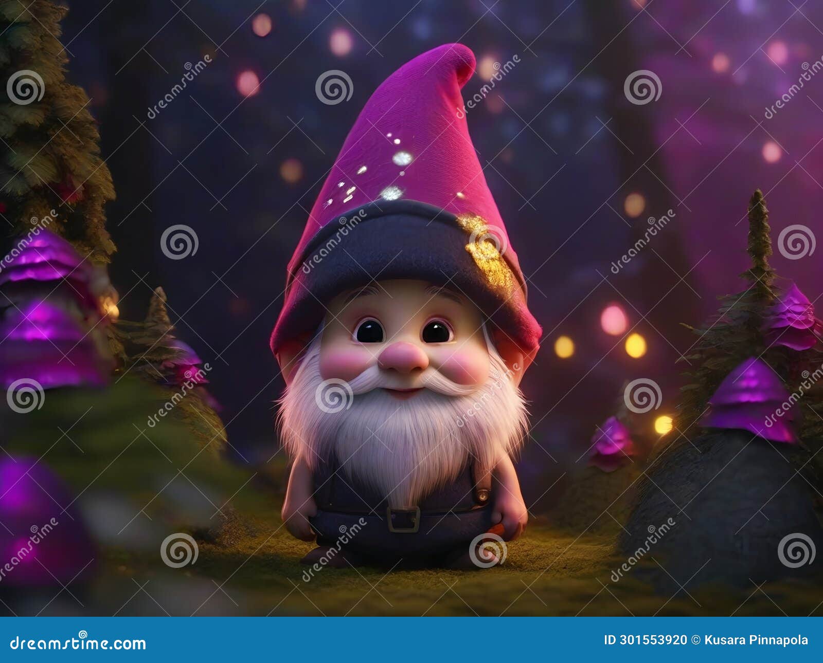 Cute and Small Gnome. 3D Animation Style. Generative AI Stock ...