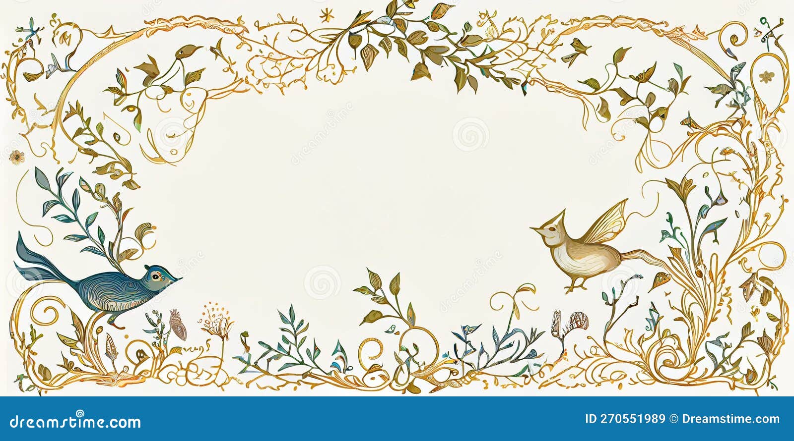 Floral Fantasy Border Background, Made with Generative AI Stock ...