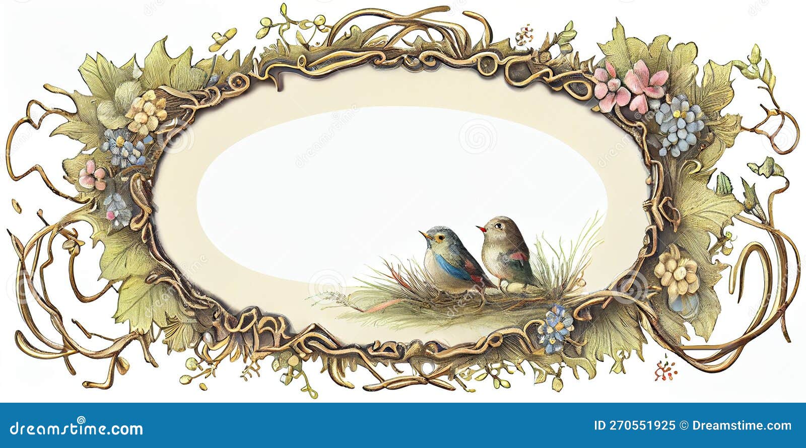 Floral Fantasy Border Background, Made with Generative AI Stock ...