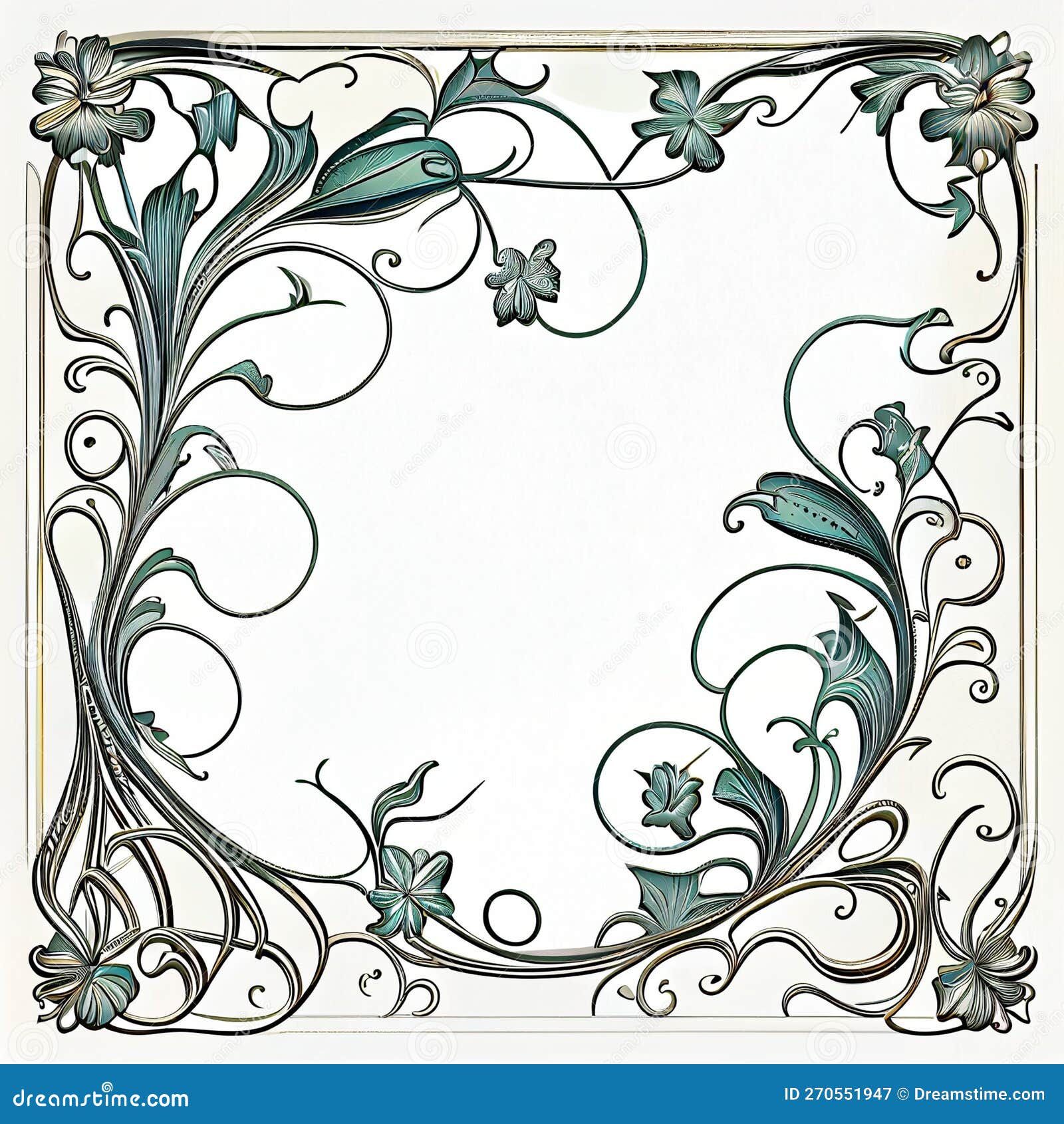 Floral Fantasy Border Background, Made with Generative AI Stock ...