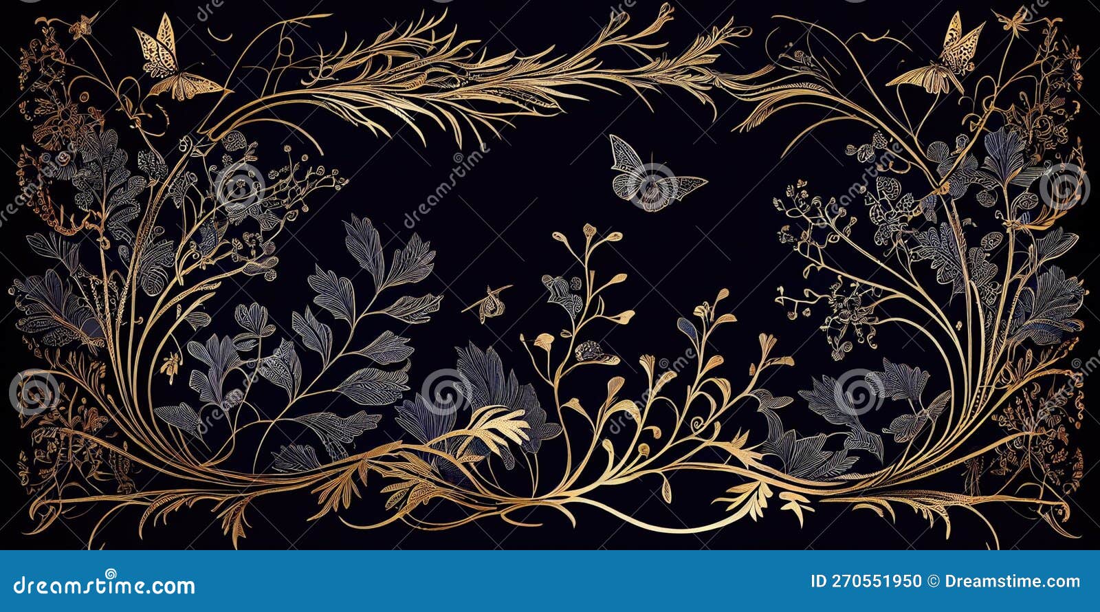 Floral Fantasy Border Background, Made with Generative AI Stock ...