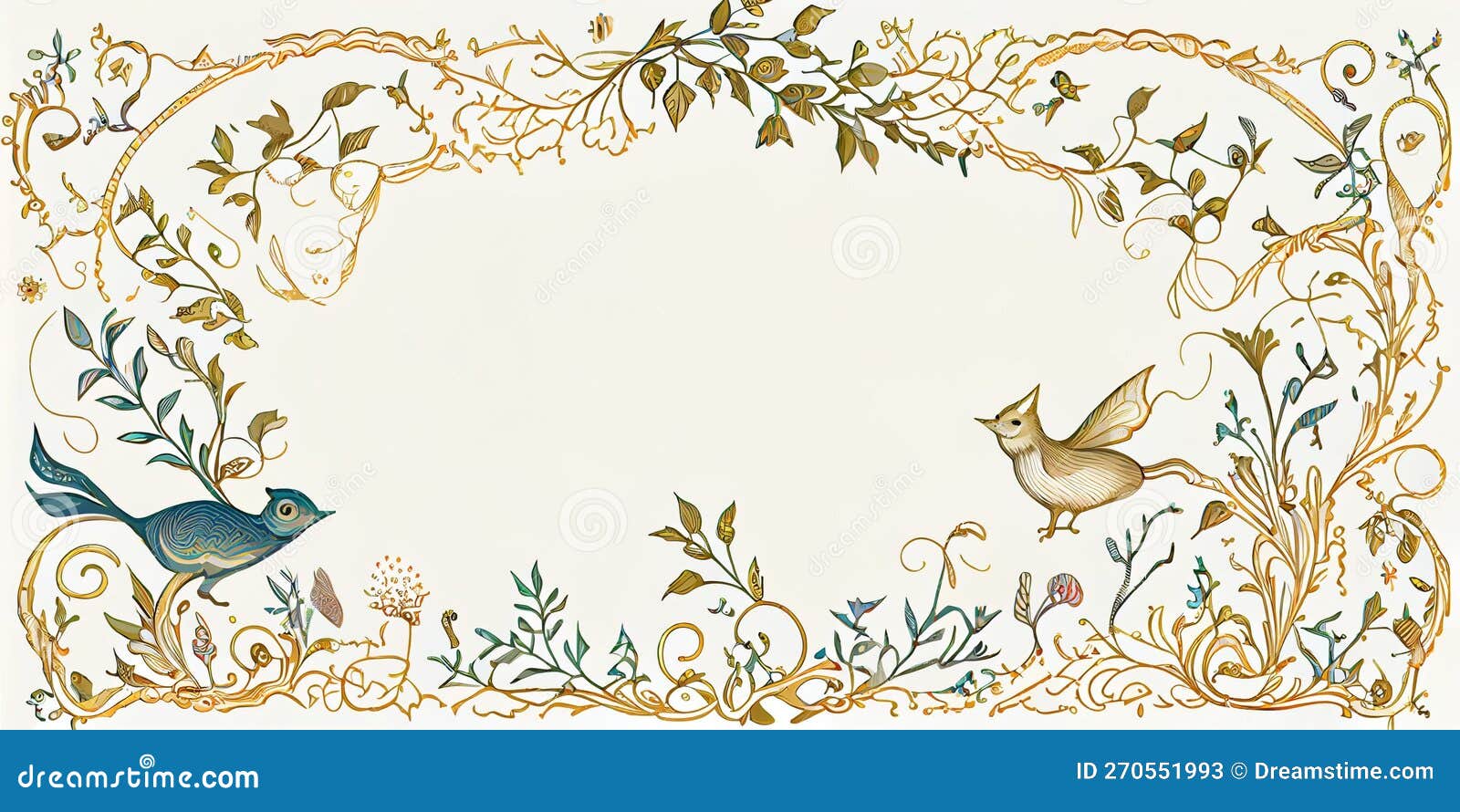 Floral Fantasy Border Background, Made with Generative AI Stock ...