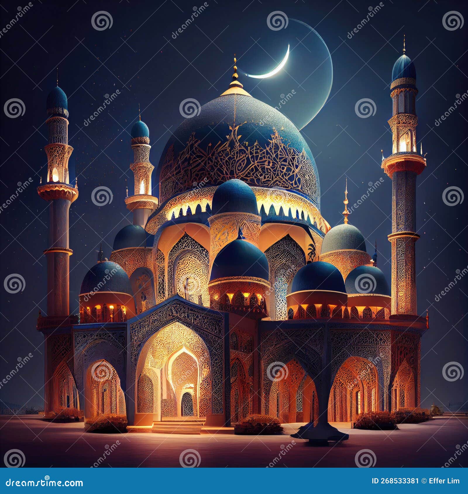 Ai Generated A Mosque Towering Above The Clouds Royalty-Free Stock ...