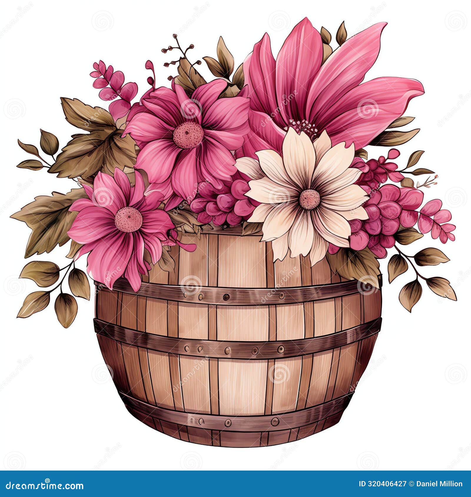 Beautiful Pink Barrel Clipart Illustration Stock Illustration ...