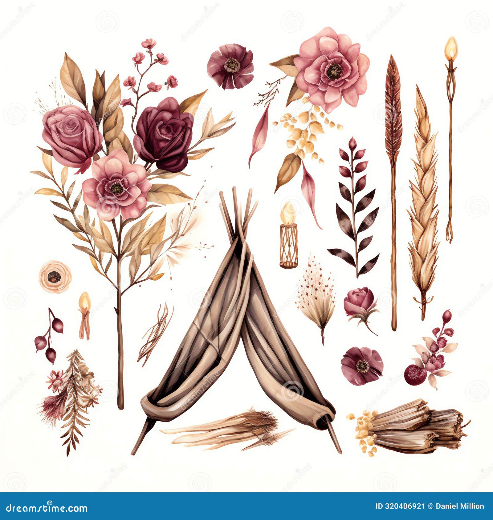 Beautiful Pink Campfire Clipart Illustration Stock Illustration ...