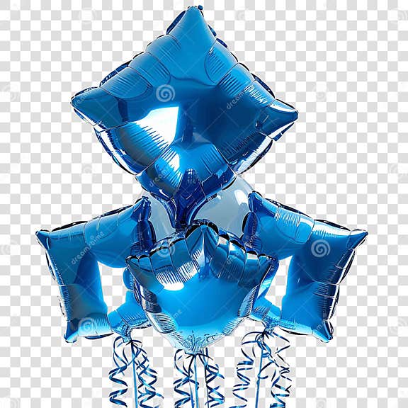 Blue Rectangular Shaped Foil Balloon Stock Illustration - Illustration ...