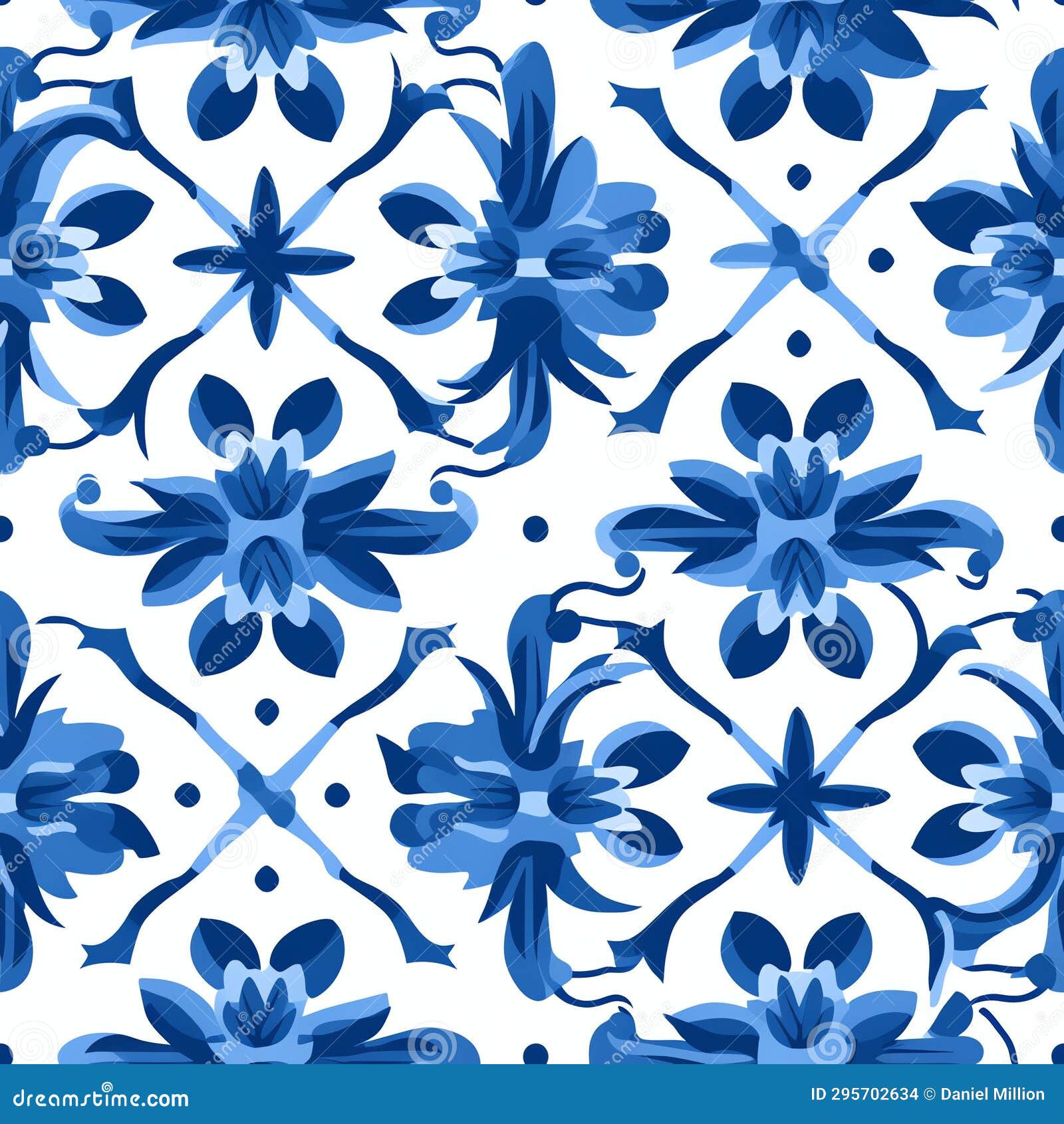 Blue and White Tile Pattern for Decoration Stock Illustration ...