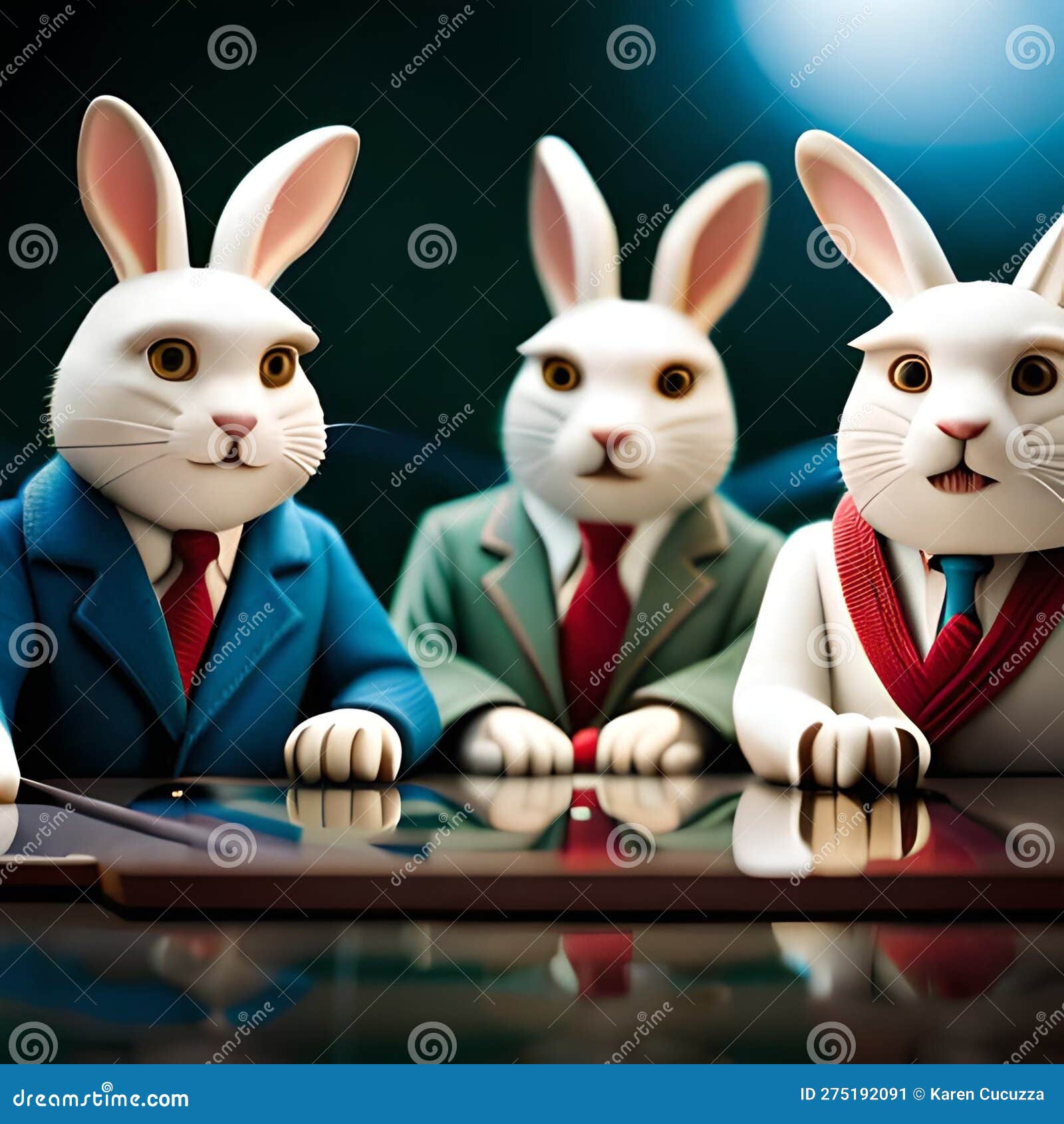 Business Board Meeting of Rabbits Stock Illustration - Illustration of ...