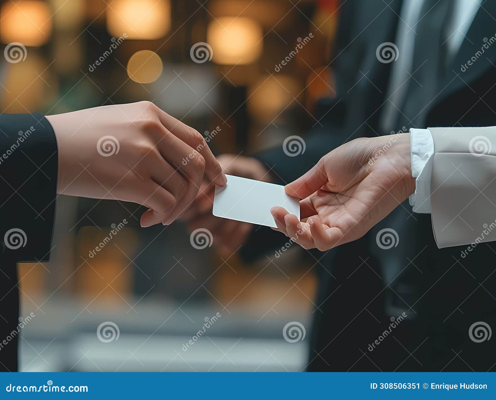 AI-Generated Image of Business Card Exchange, Networking and ...