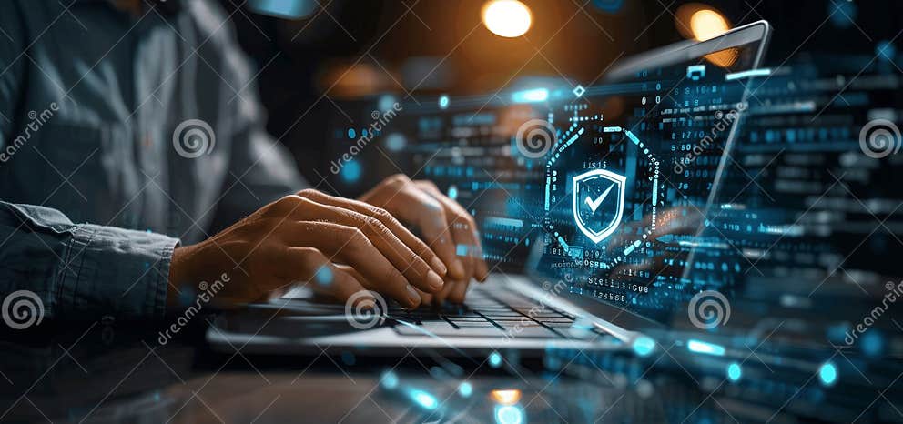 AI-generated Image of Businessman Guarding Data Protection Security ...