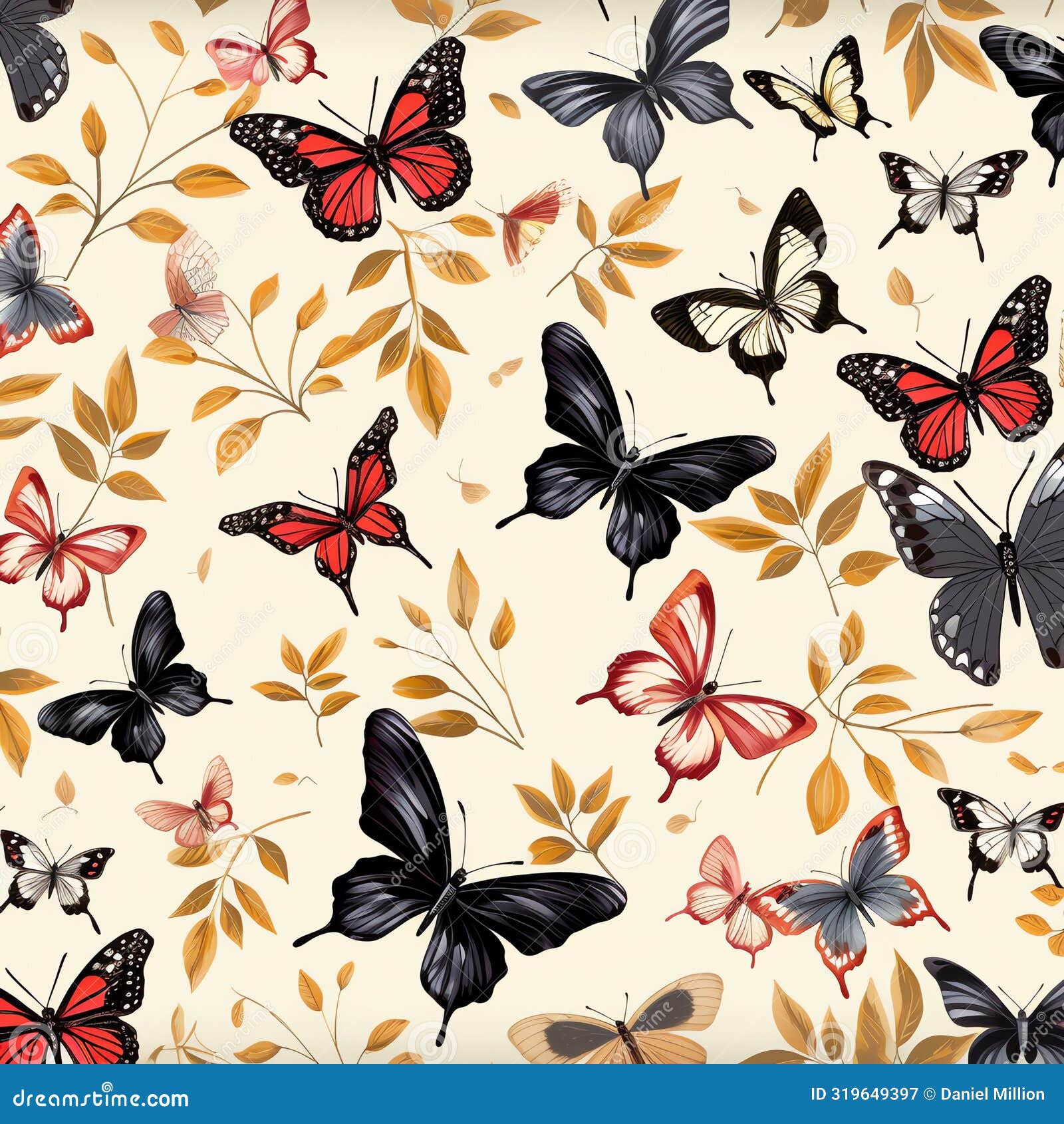 Butterflies Pattern Background, Design Seamless Pattern, for Nursery ...