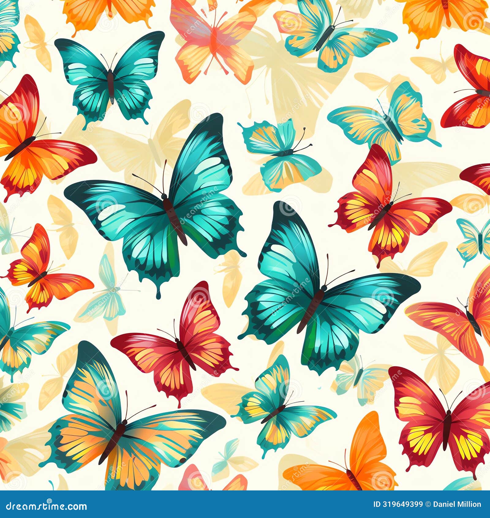 Butterflies Pattern Background, Design Seamless Pattern, for Nursery ...