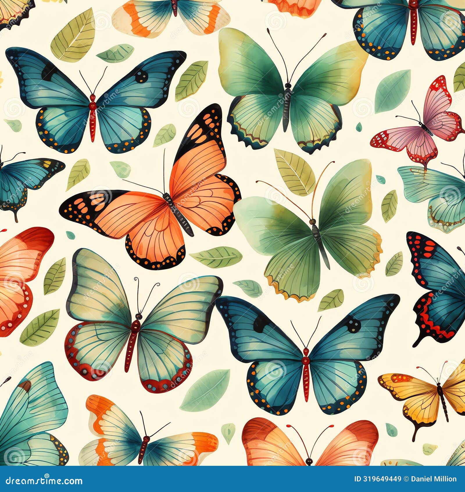 Butterflies Pattern Background, Design Seamless Pattern, for Nursery ...