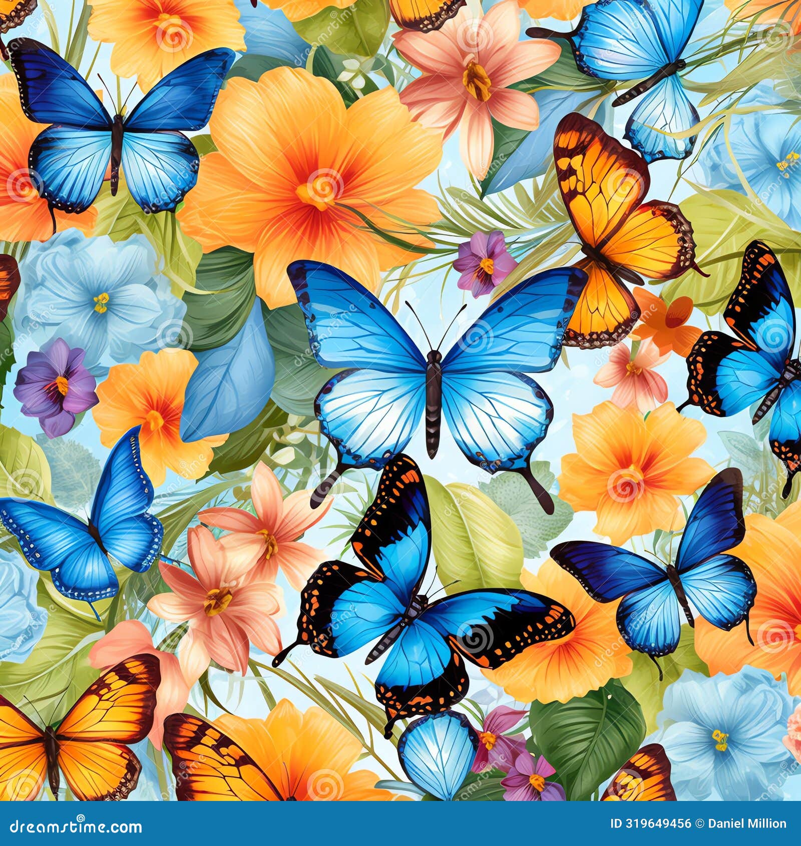 Butterflies Pattern Background, Design Seamless Pattern, for Nursery ...
