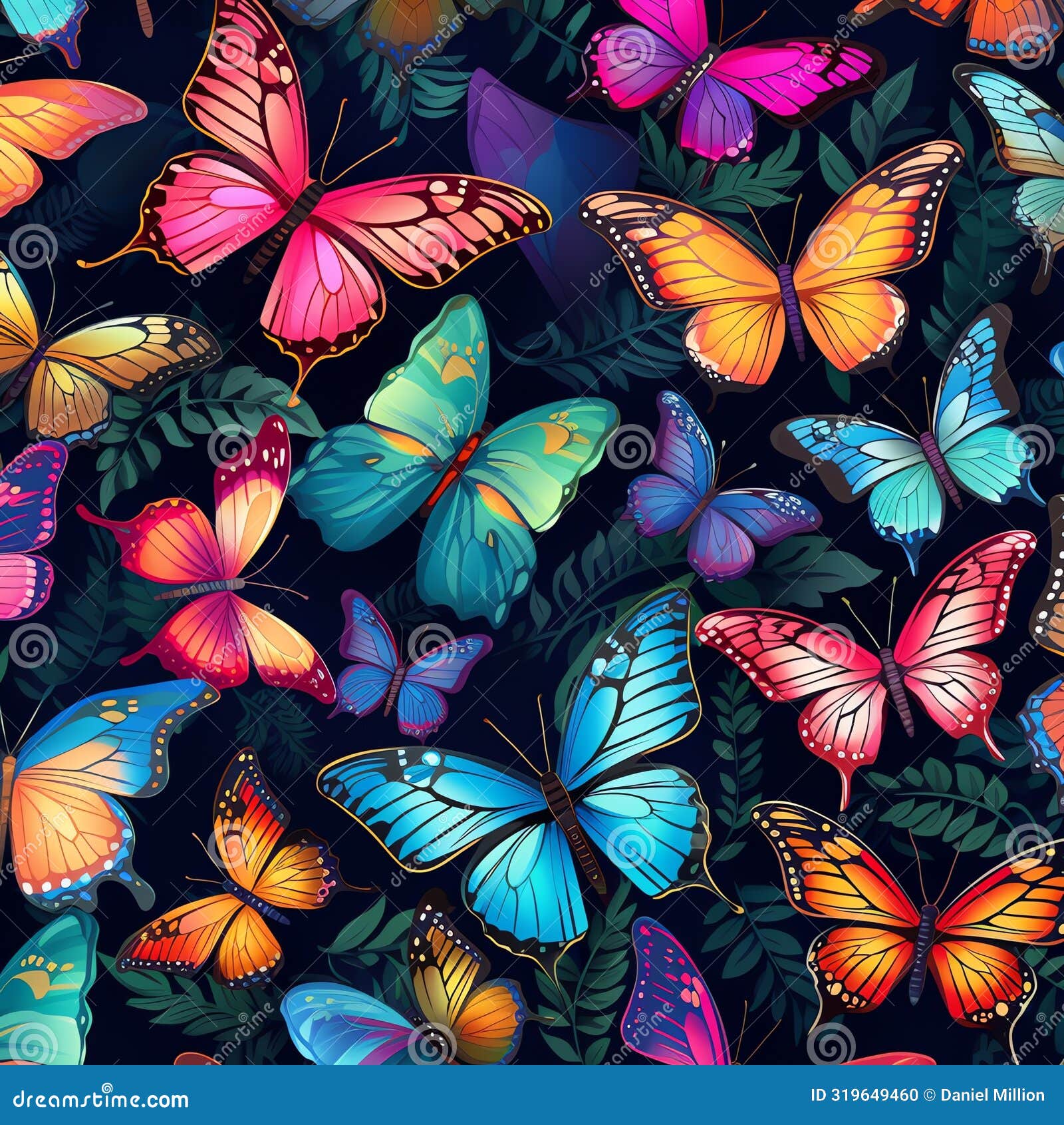 Butterflies Pattern Background, Design Seamless Pattern, for Nursery ...