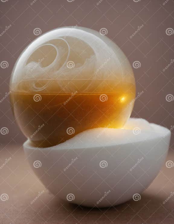 Artistic Translucent Sphere on a White Base Stock Illustration ...