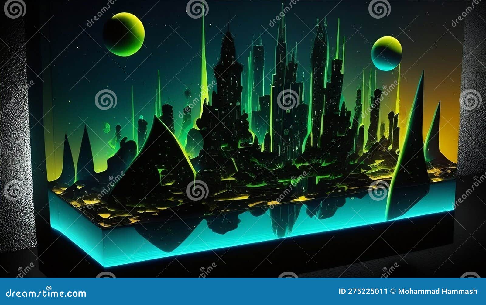 Future Earth 2122: a Vibrant Nighttime Glow, Made with Generative AI ...