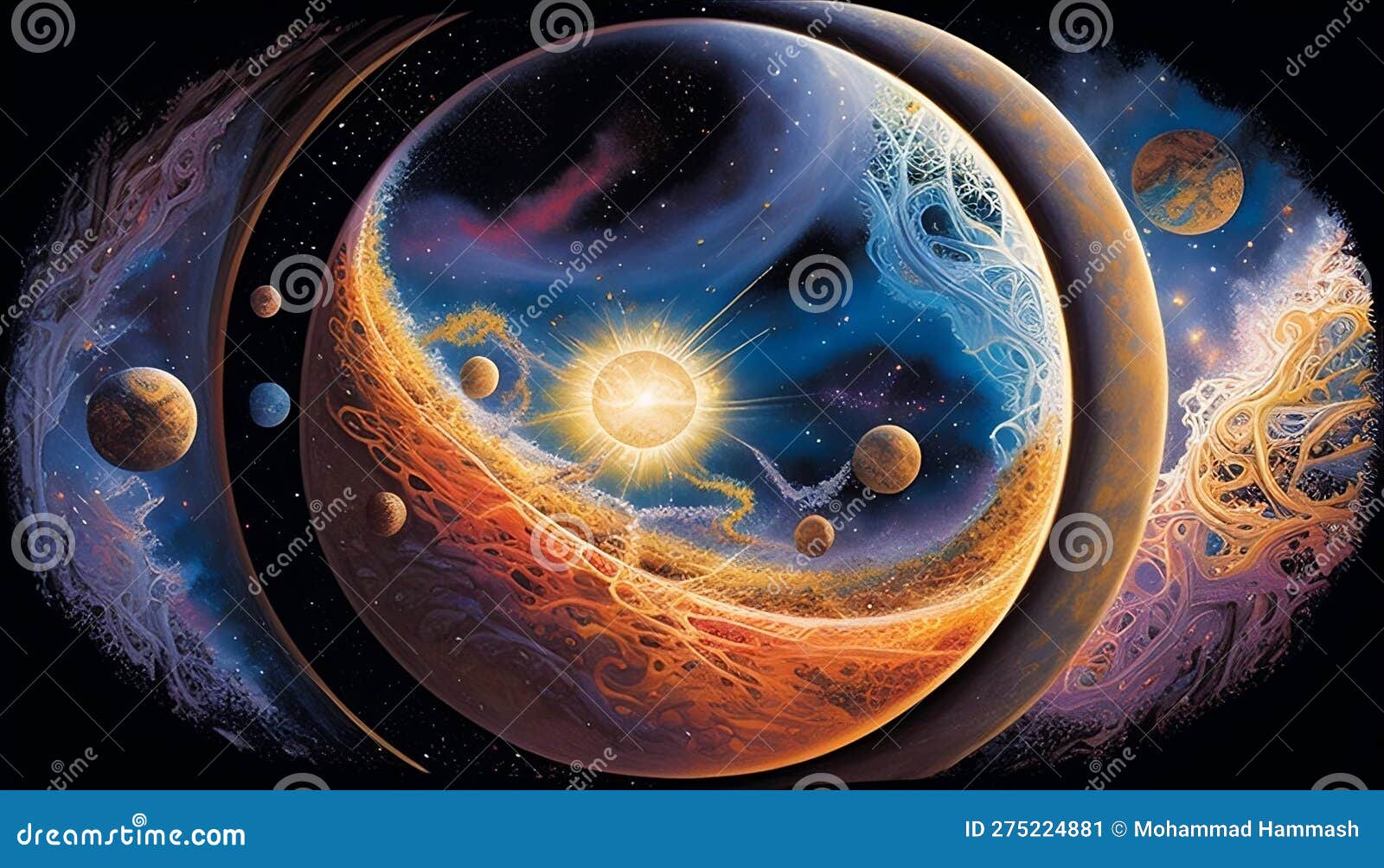 Earth S Cosmic Symphony, Made with Generative AI Stock Illustration ...