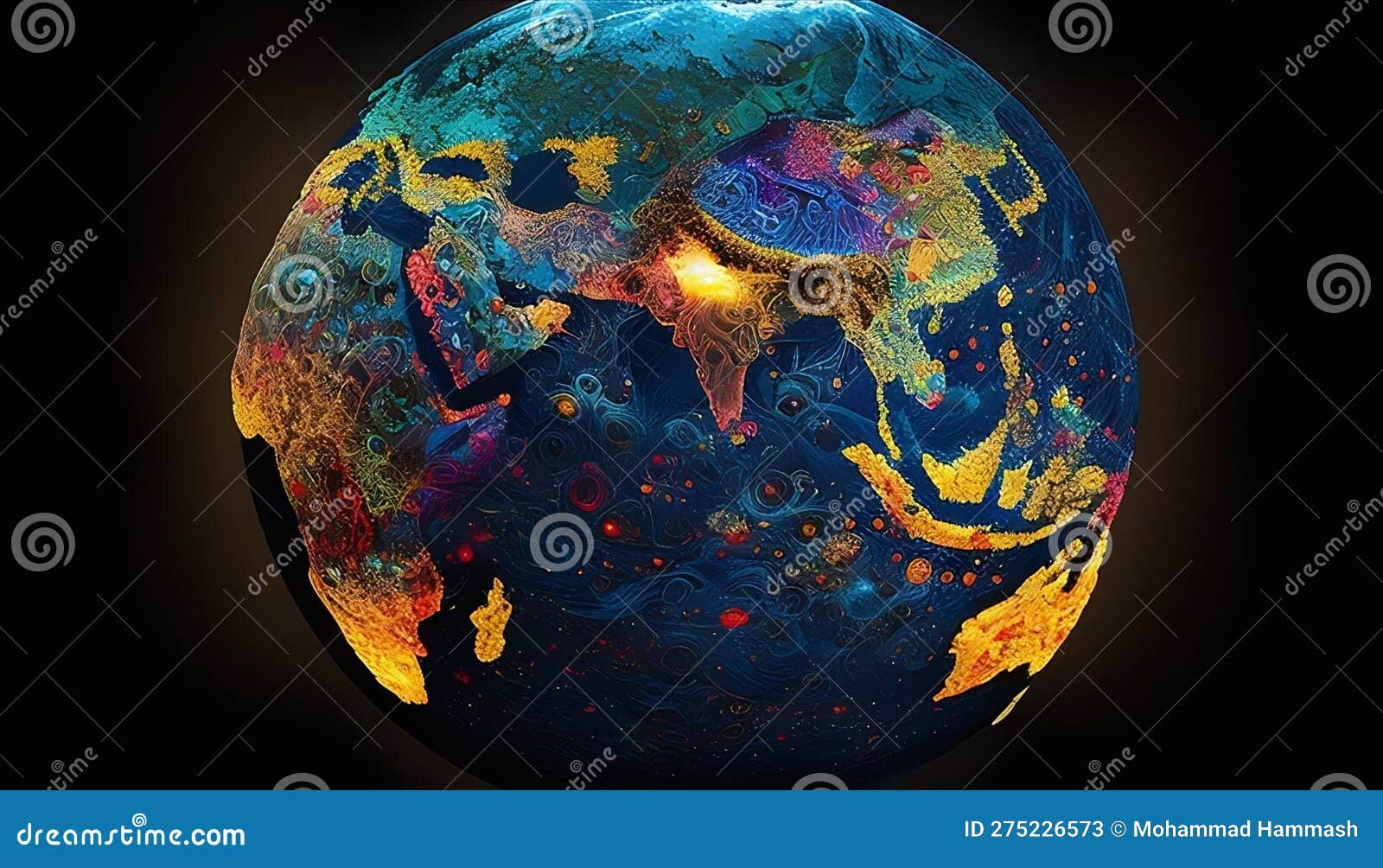 Earth S Pixelated Glow, Made with Generative AI Stock Illustration ...