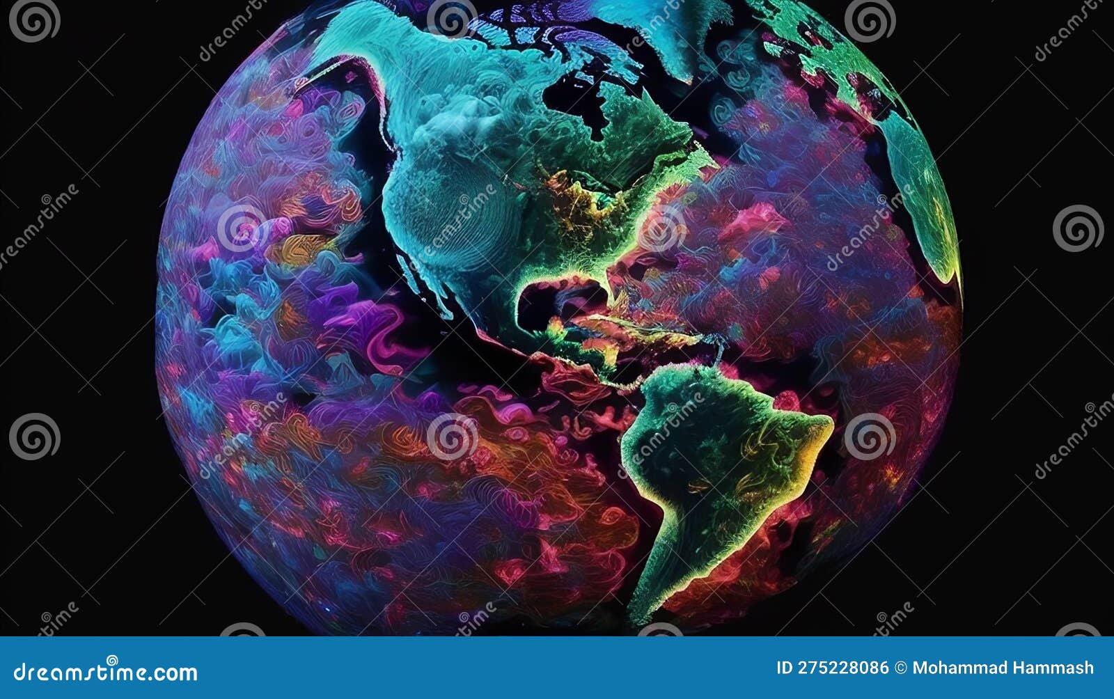 Earth S Pixelated Glow, Made with Generative AI Stock Illustration ...