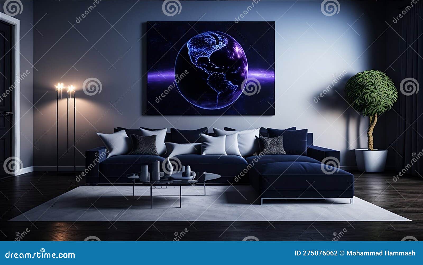 Midnight Glow of Earth from Space, Made with Generative AI Stock ...