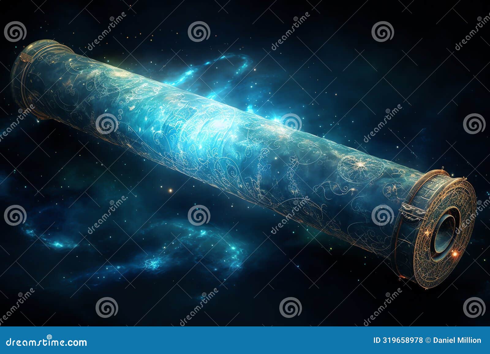Celestial Scroll Fantasy Sky Night Gazing Stock Illustration ...